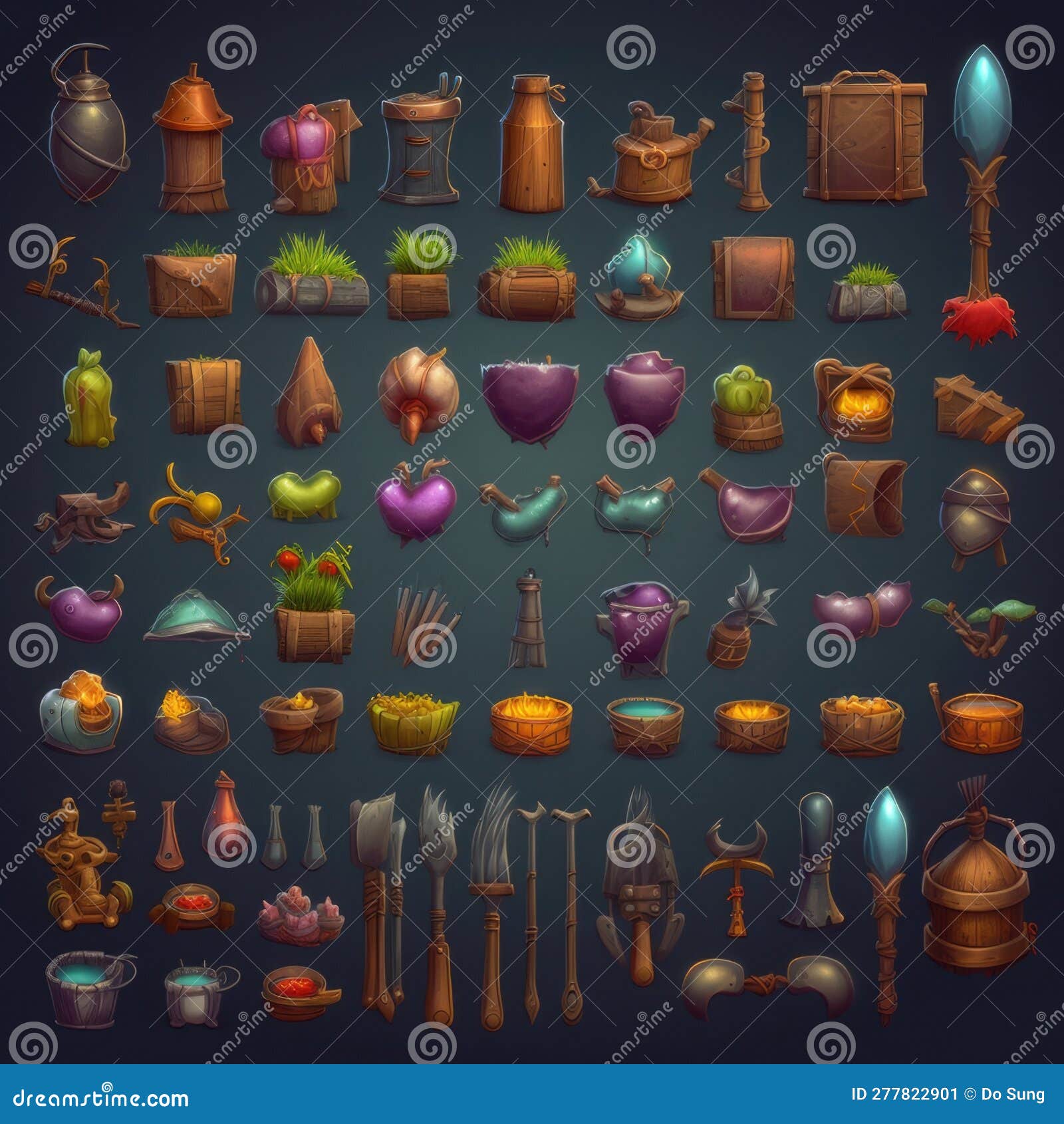 Item game 2d stock illustration. Illustration of collection - 277822901