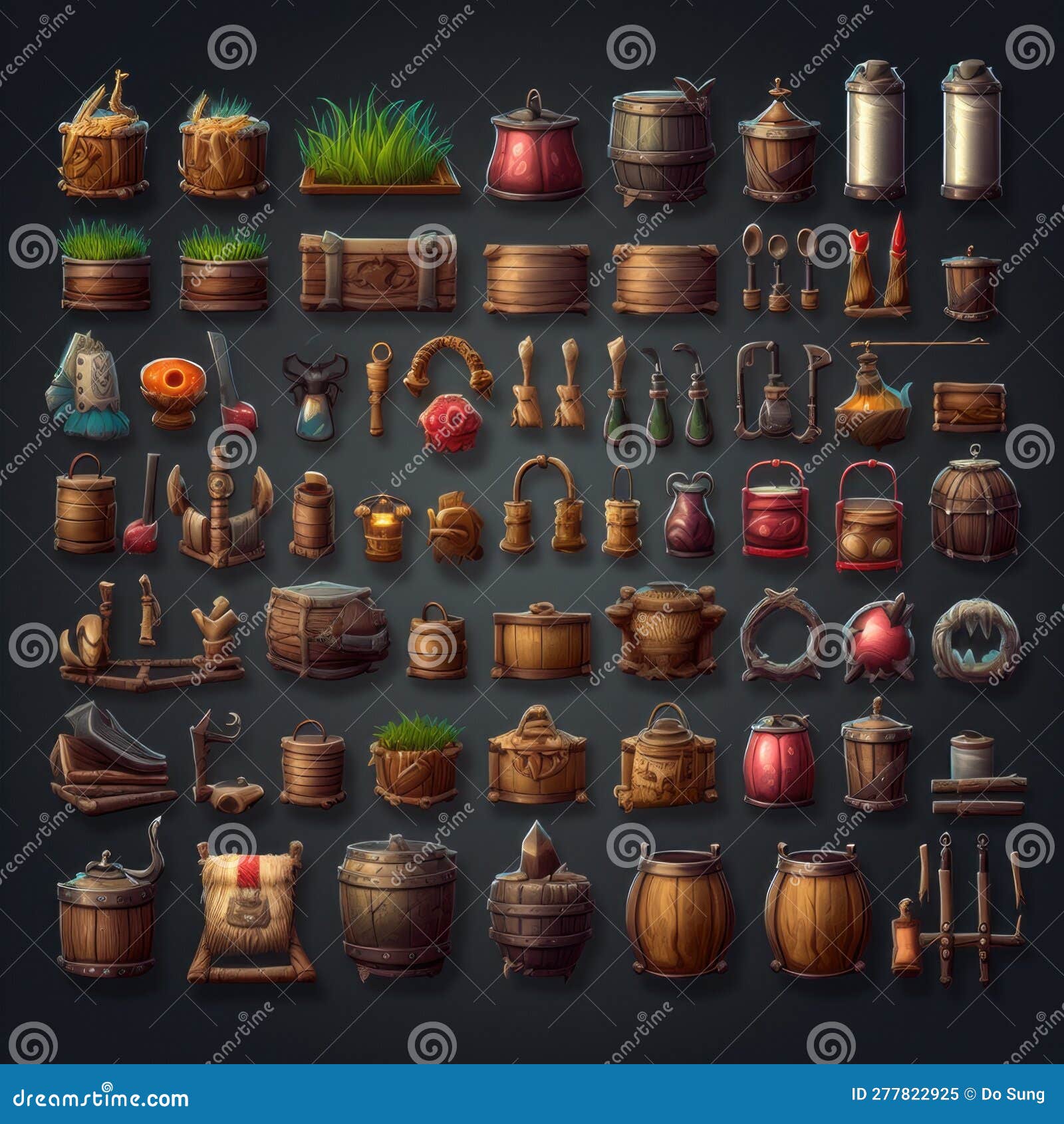 Item game 2d stock illustration. Illustration of color - 277822925