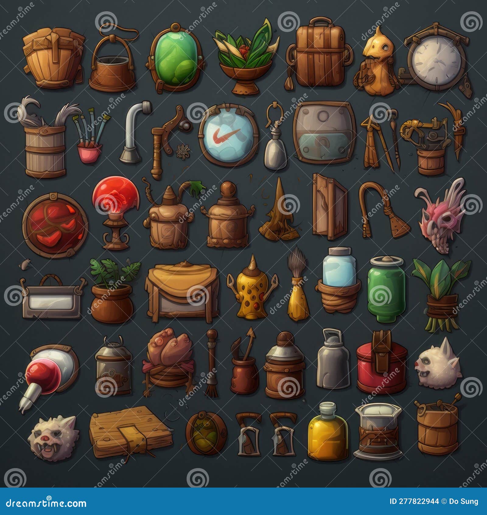 Item game 2d stock illustration. Illustration of excitement - 277822944