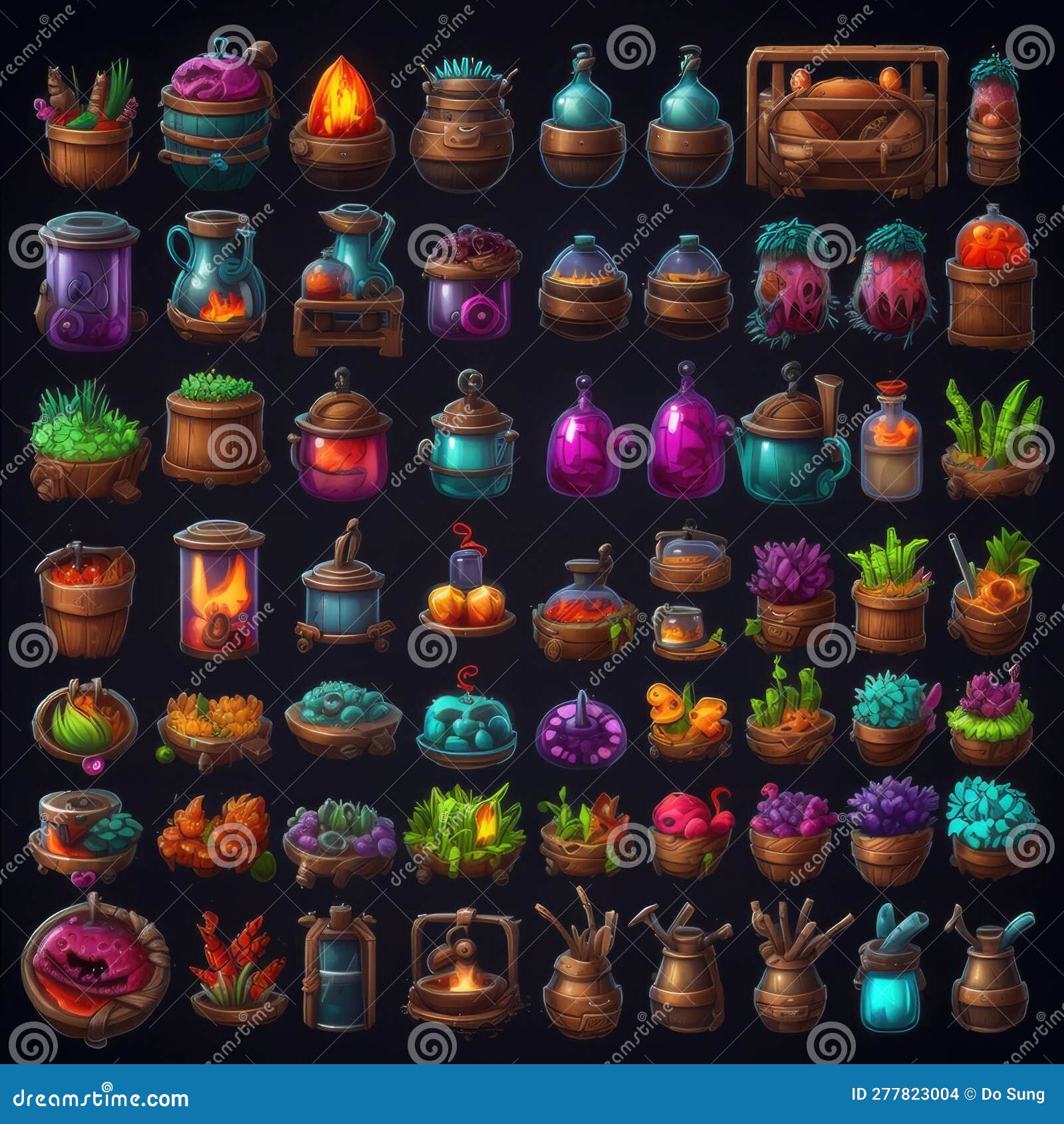 Item game 2d stock illustration. Illustration of collection - 277823004