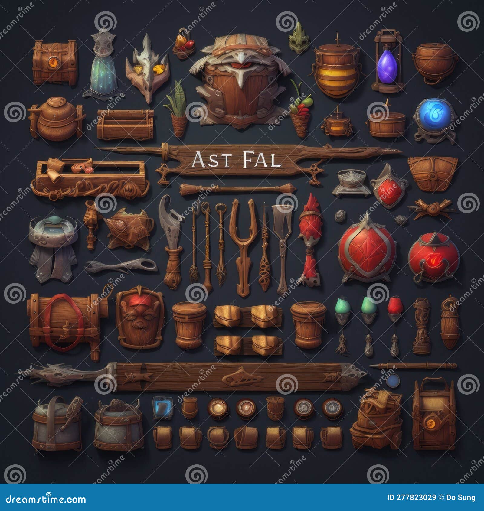 Item game 2d stock illustration. Illustration of digital - 277823029