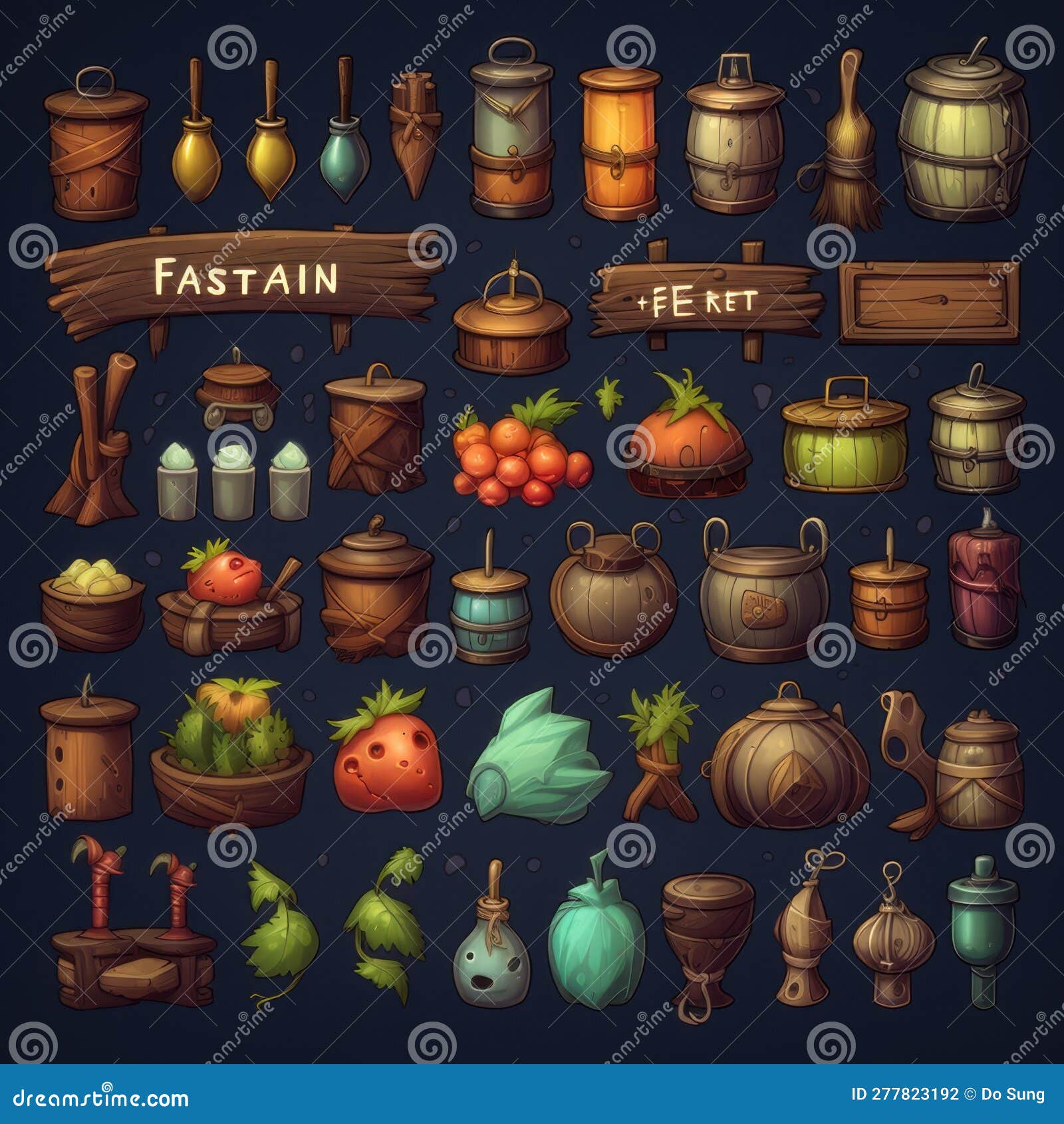 Item game 2d stock illustration. Illustration of activities - 277823192