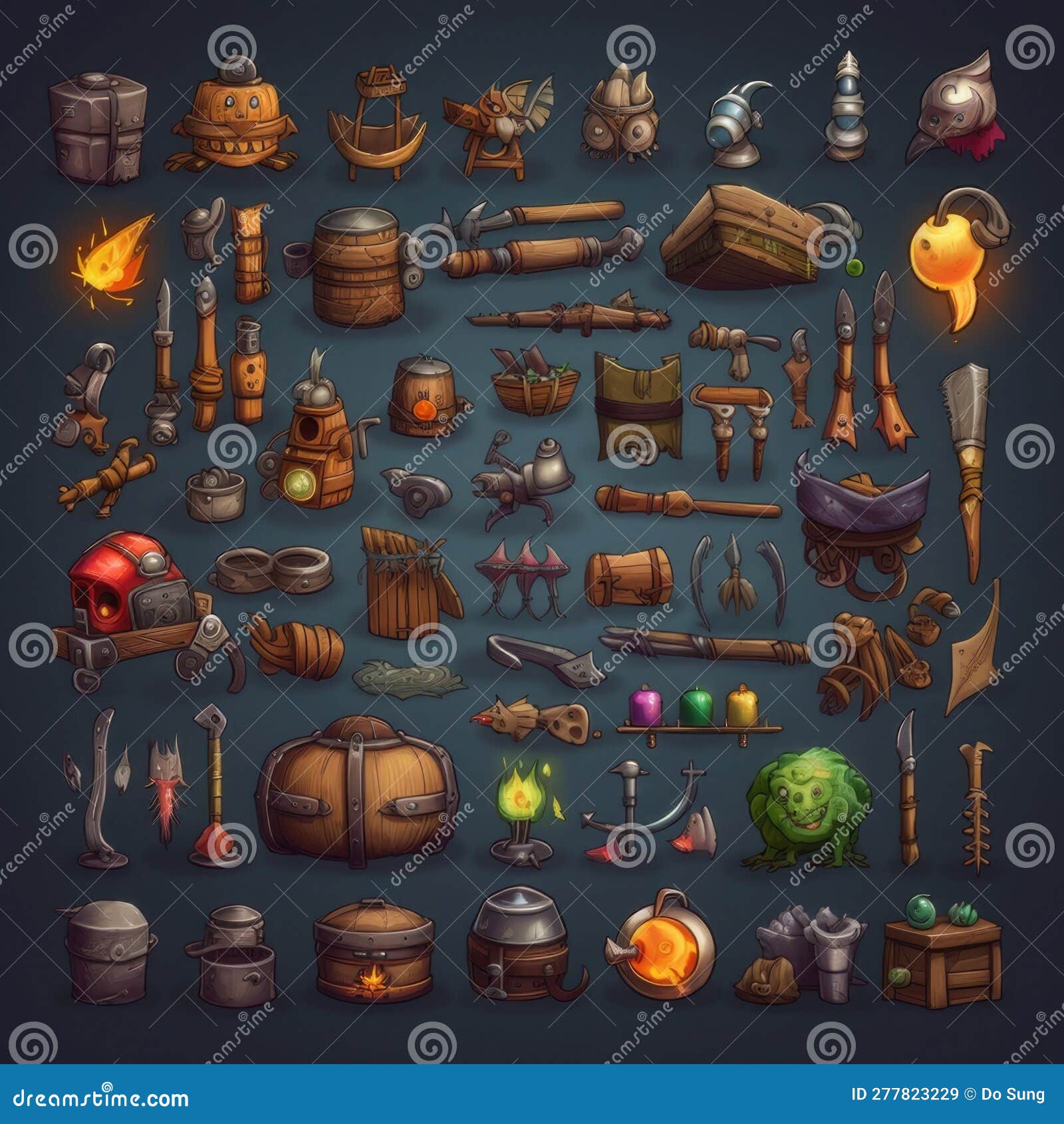 Item game 2d stock illustration. Illustration of variety - 277823229