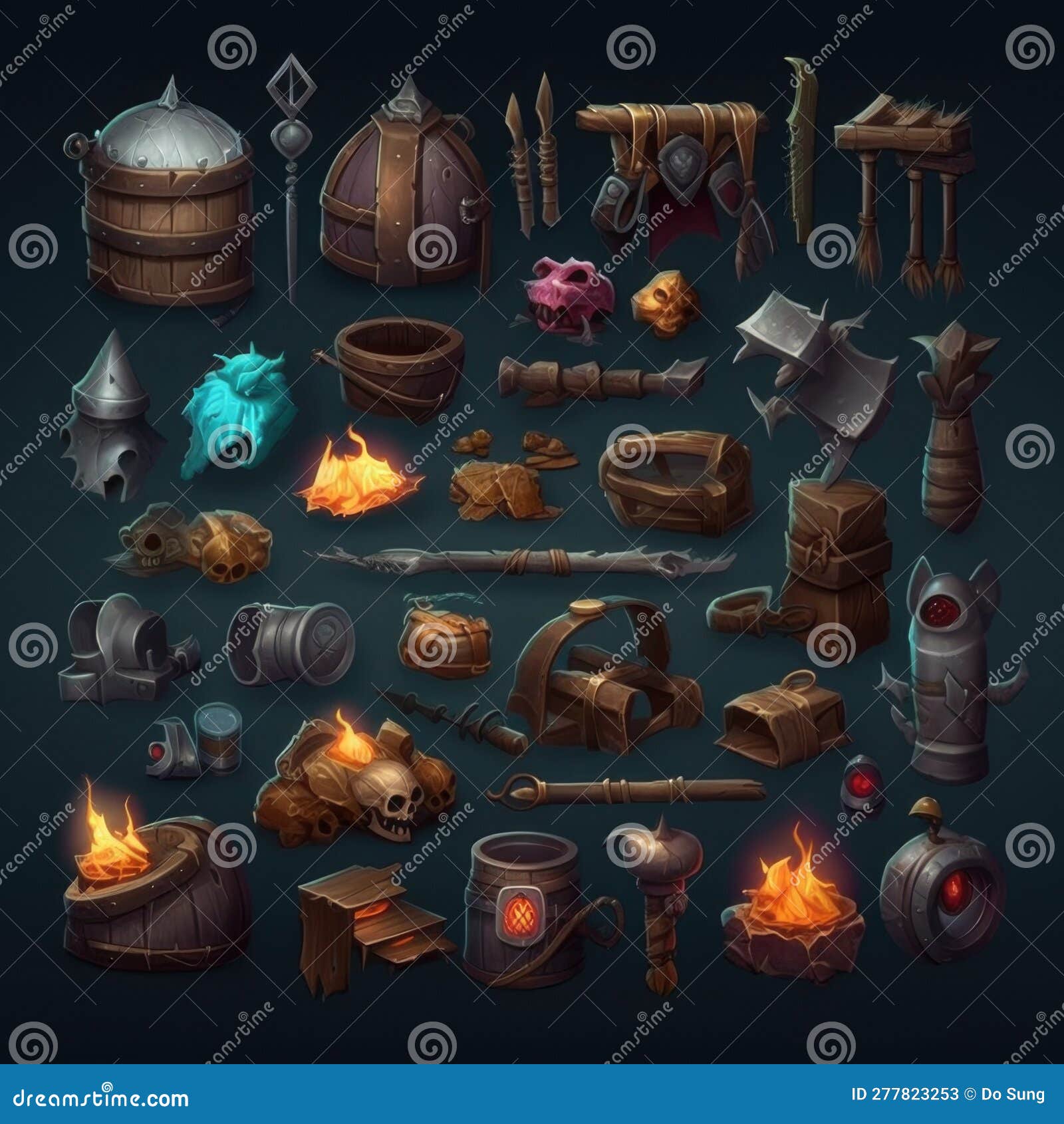 Item game 2d stock illustration. Illustration of items - 277823253