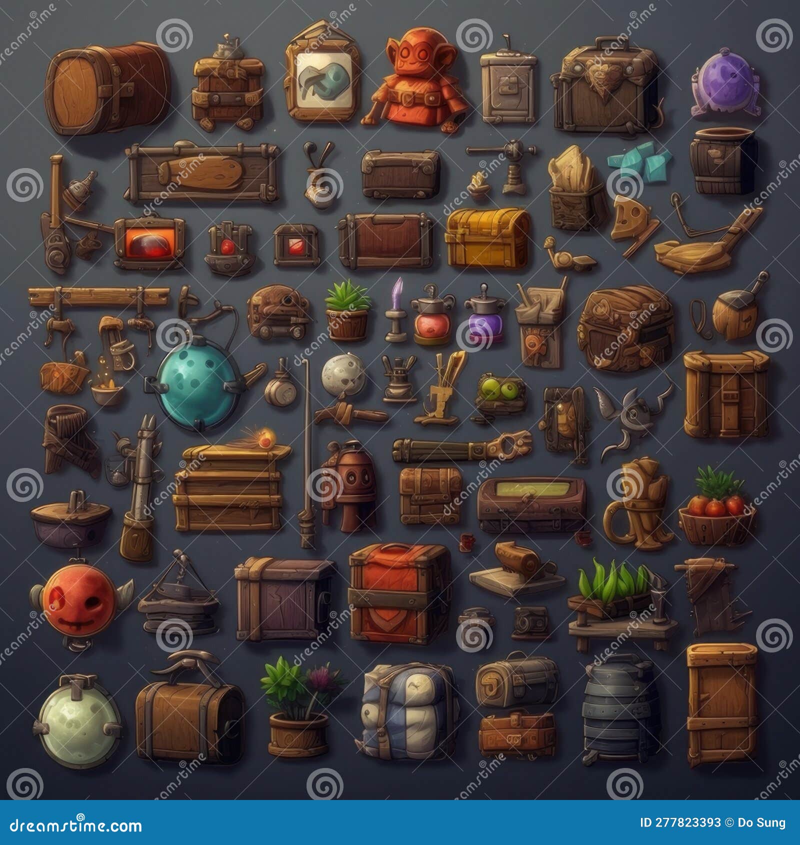 Item game 2d stock illustration. Illustration of diversity - 277823393