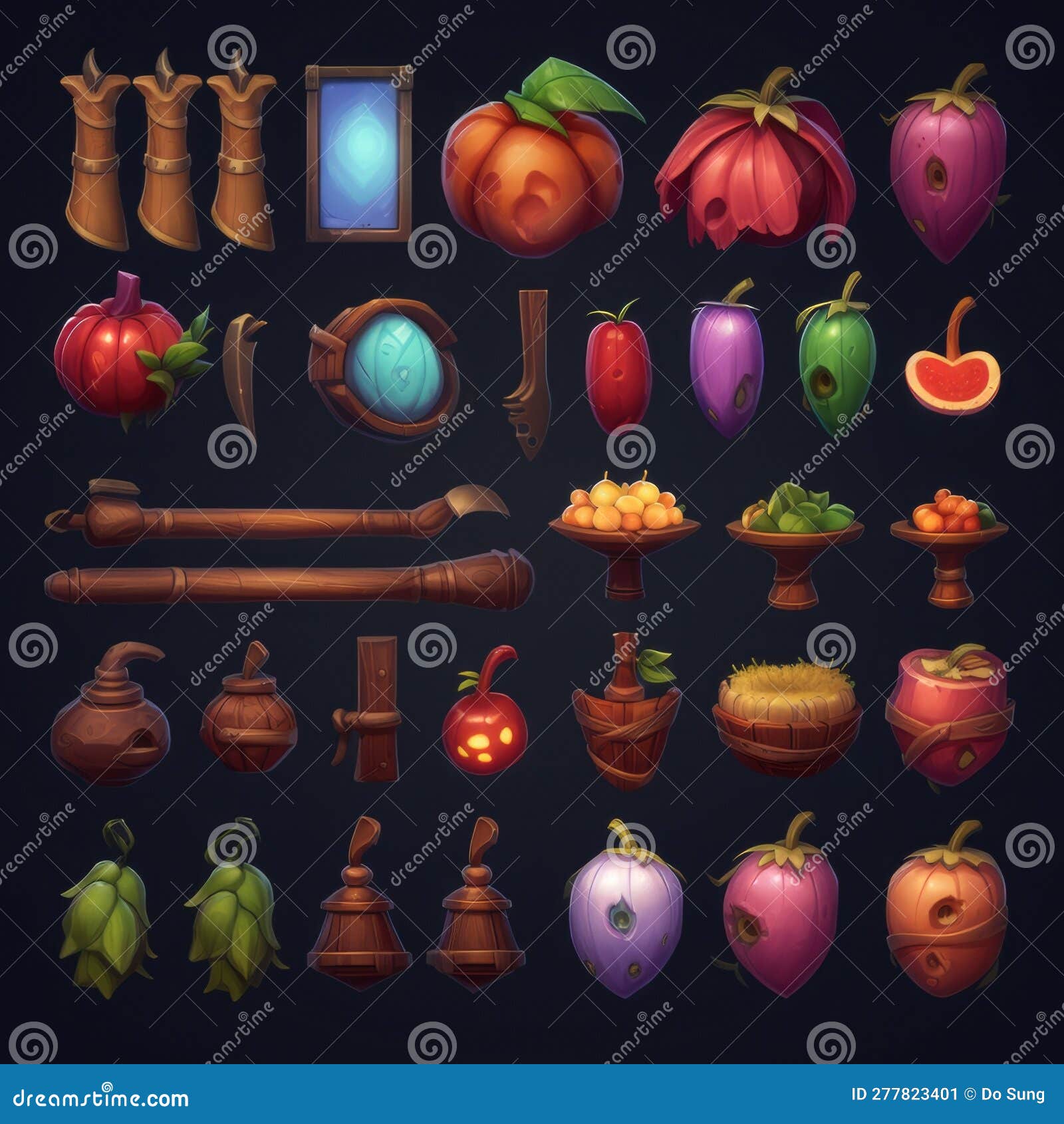 Item game 2d stock illustration. Illustration of weapons - 277823401