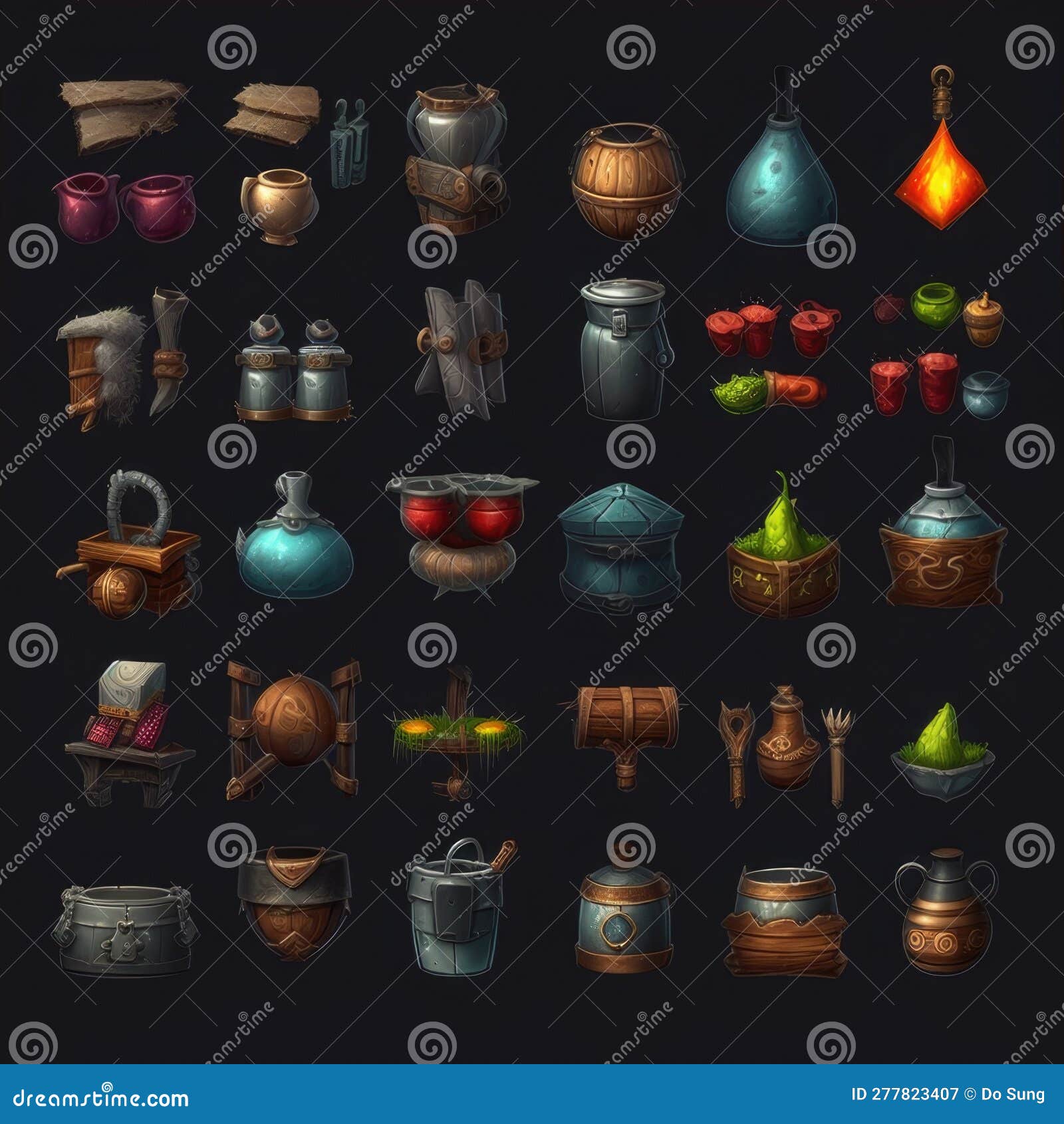 Item game 2d stock illustration. Illustration of pattern - 277823407