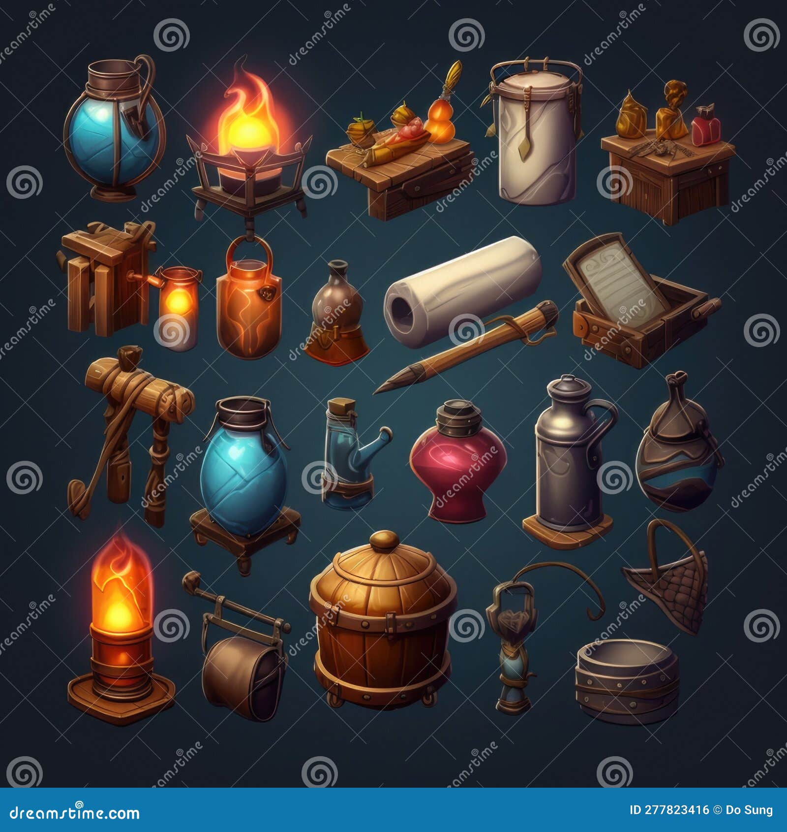 Item game 2d stock illustration. Illustration of collection - 277823416