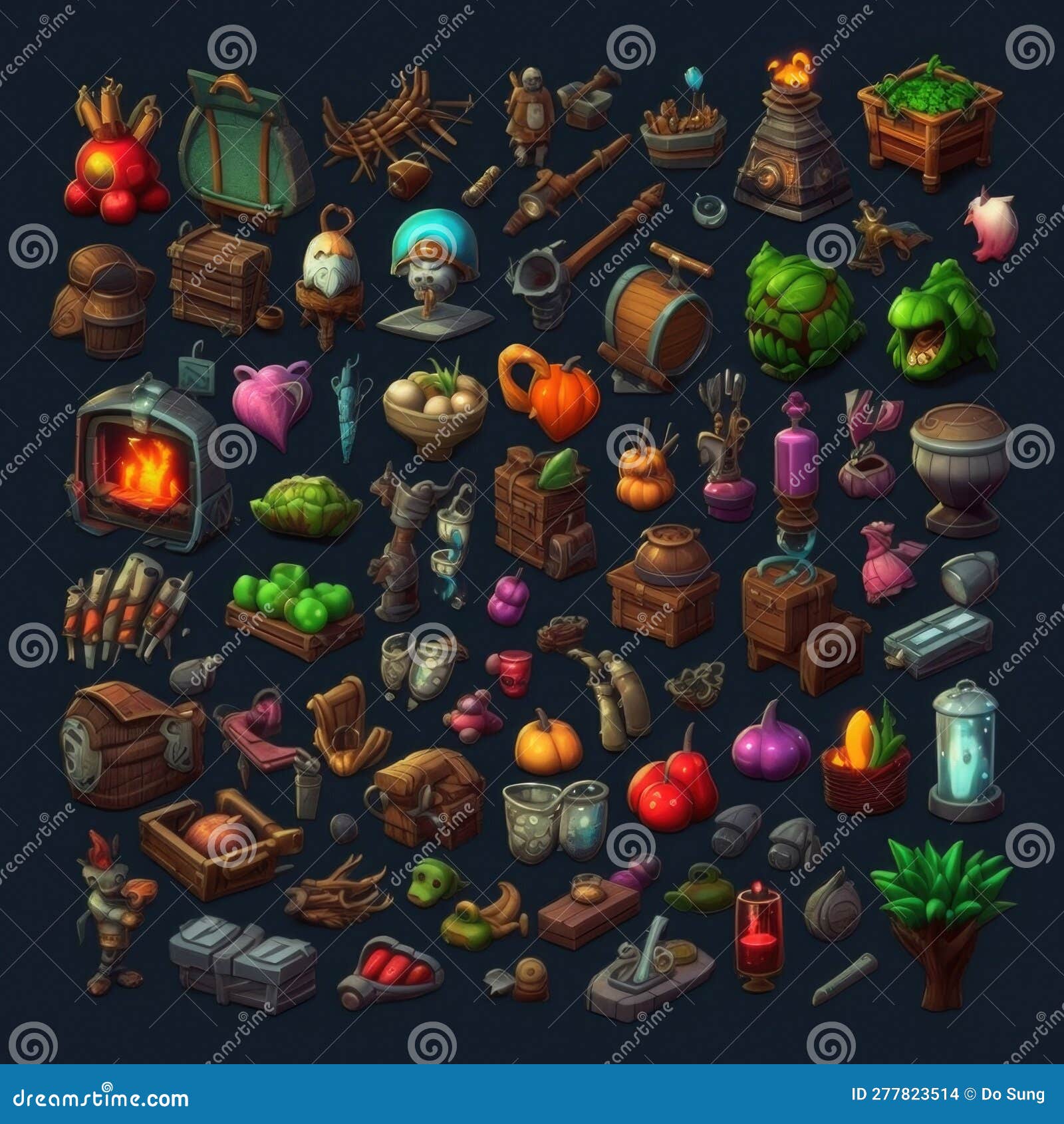 Item game 2d stock illustration. Illustration of activities - 277823514