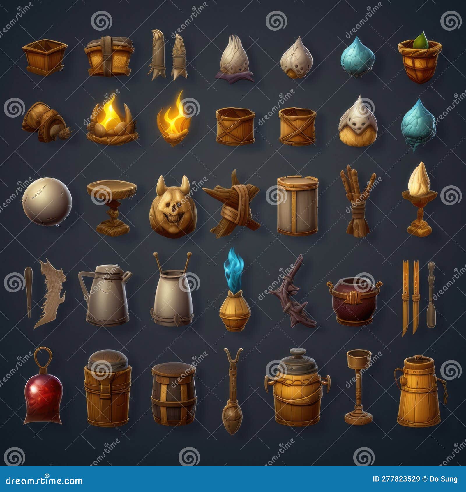 Item game 2d stock illustration. Illustration of weapons - 277823529