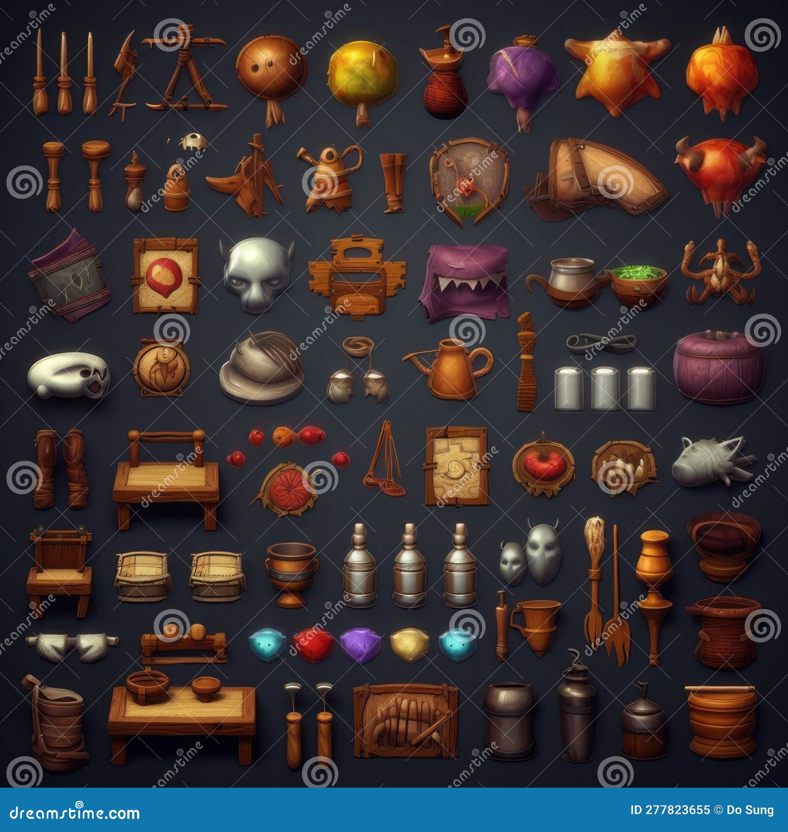 Item game 2d stock illustration. Illustration of collection - 277823655