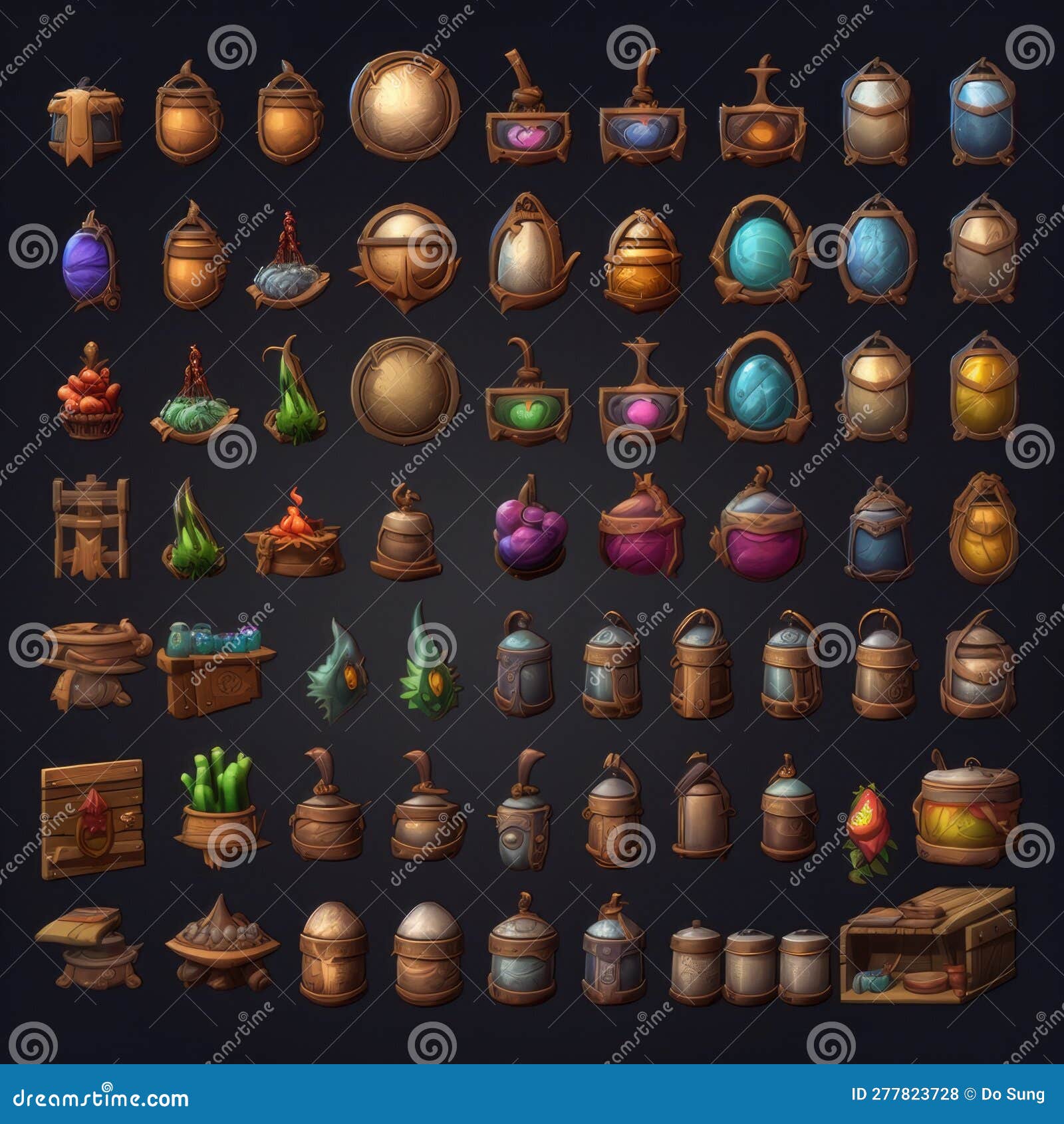 Item game 2d stock illustration. Illustration of items - 277823728