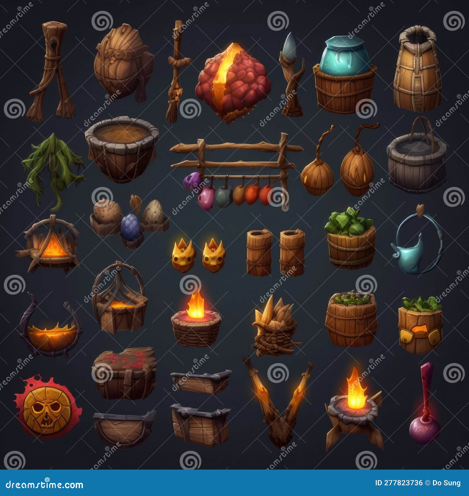 Item game 2d stock illustration. Illustration of collection - 277823736