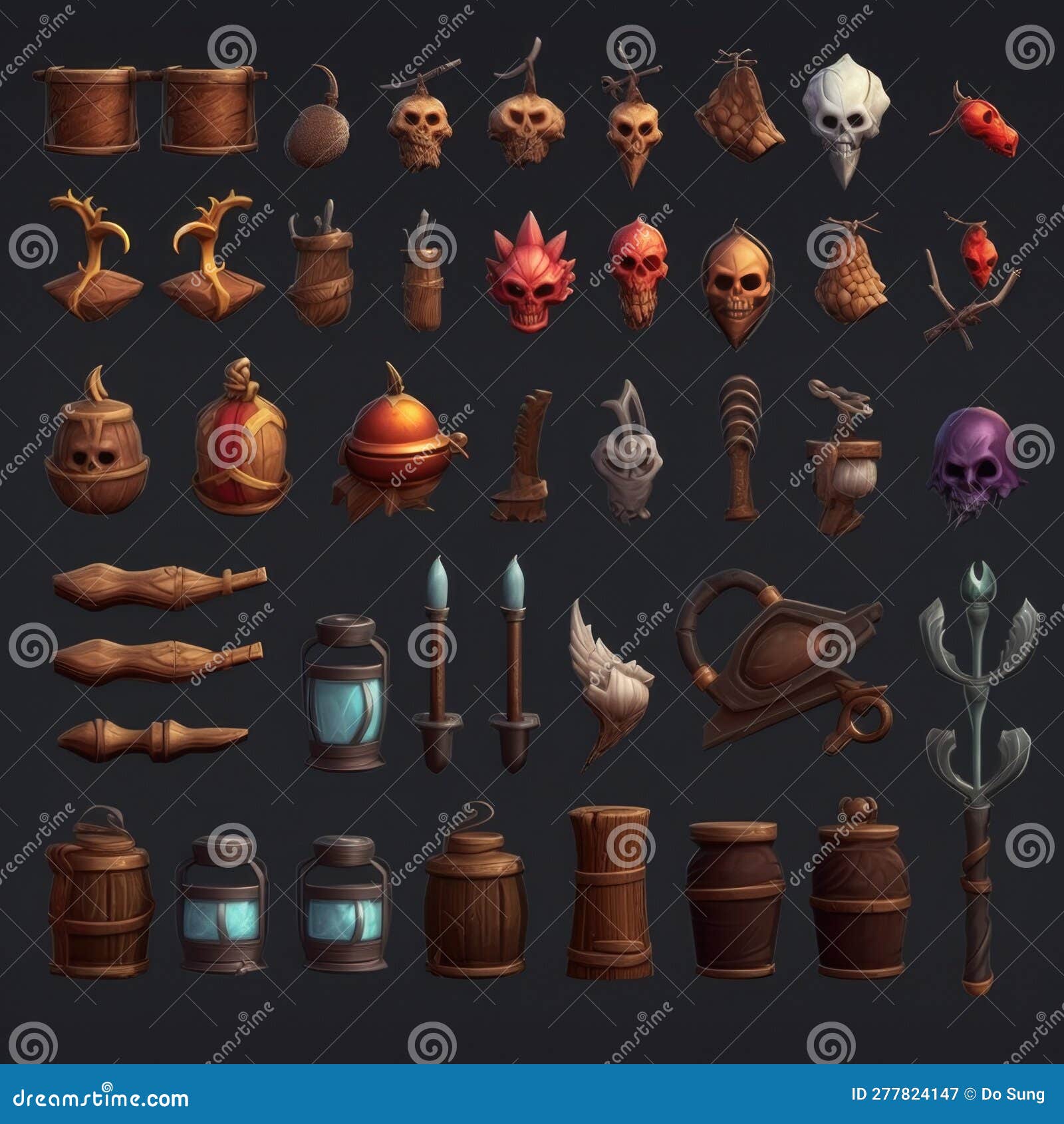 Item game 2d stock illustration. Illustration of imagination - 277824147