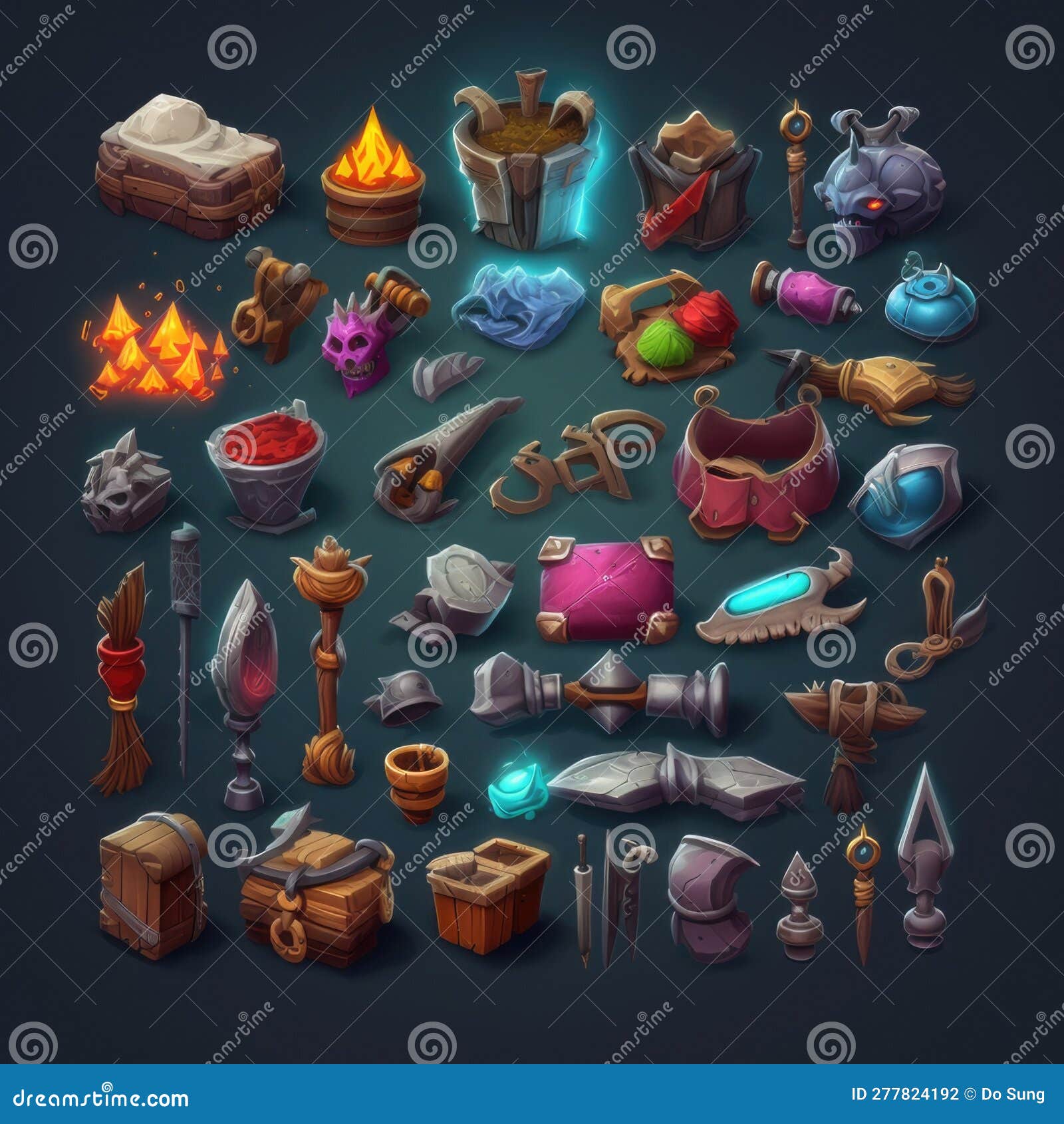 Item game 2d stock illustration. Illustration of color - 277824192