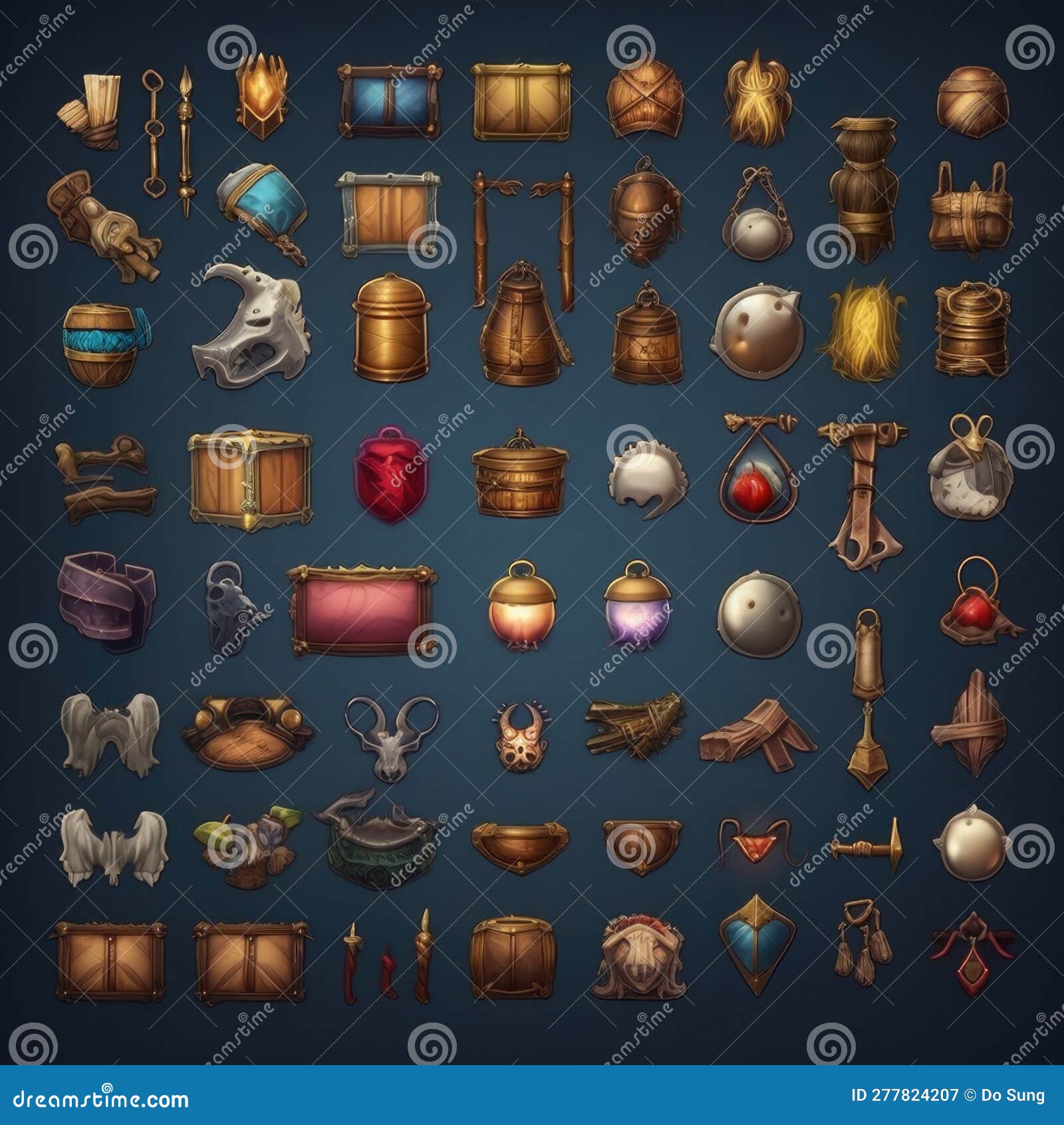 Item game 2d stock illustration. Illustration of objects - 277824207