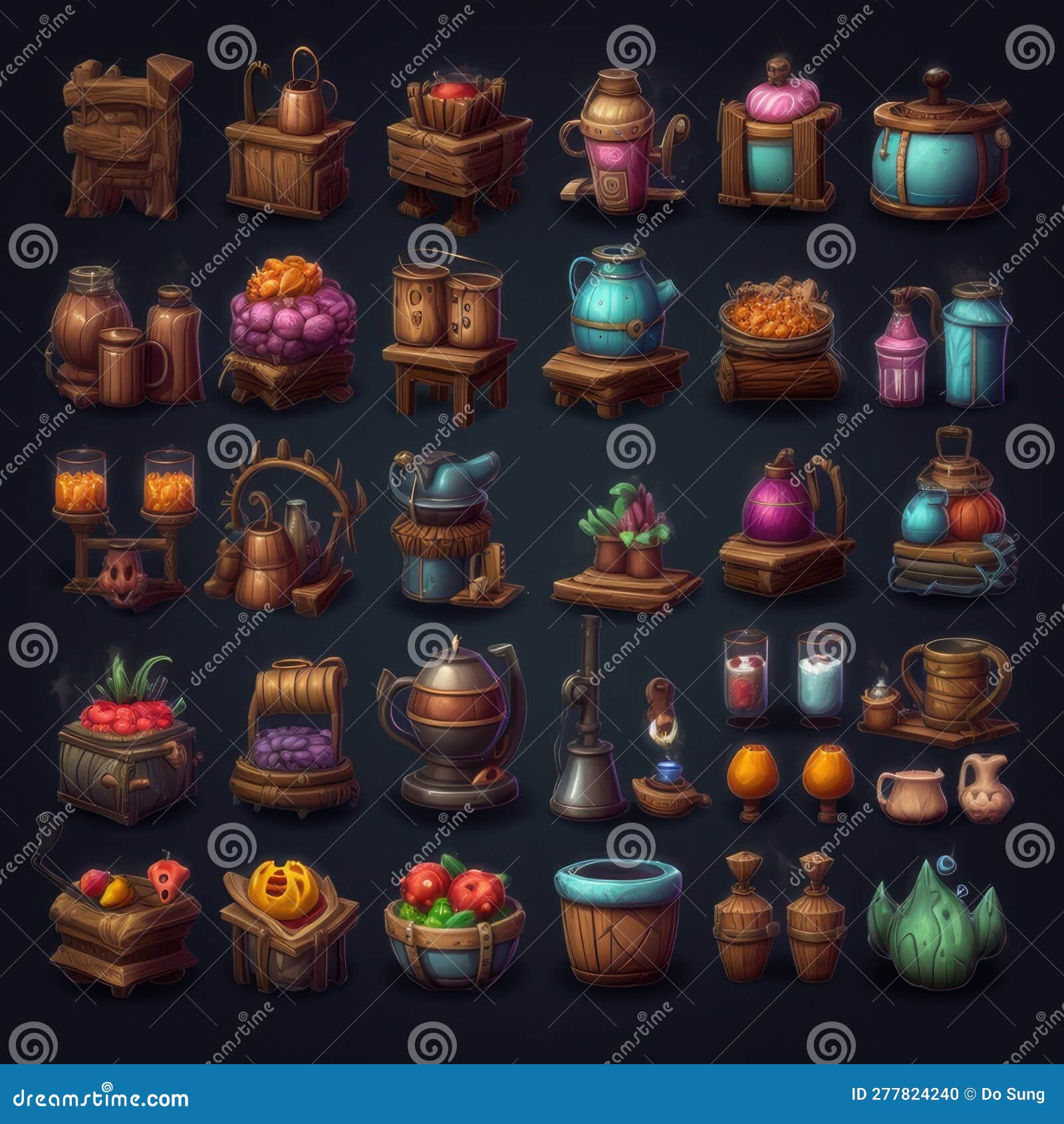 Item game 2d stock illustration. Illustration of play - 277824240