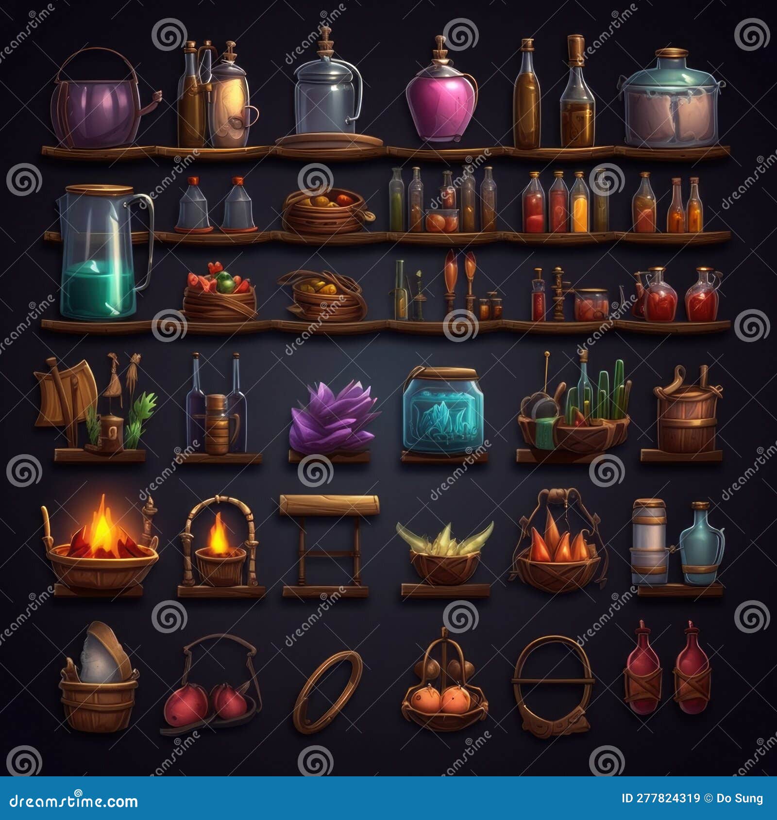 Item game 2d stock illustration. Illustration of digital - 277824319