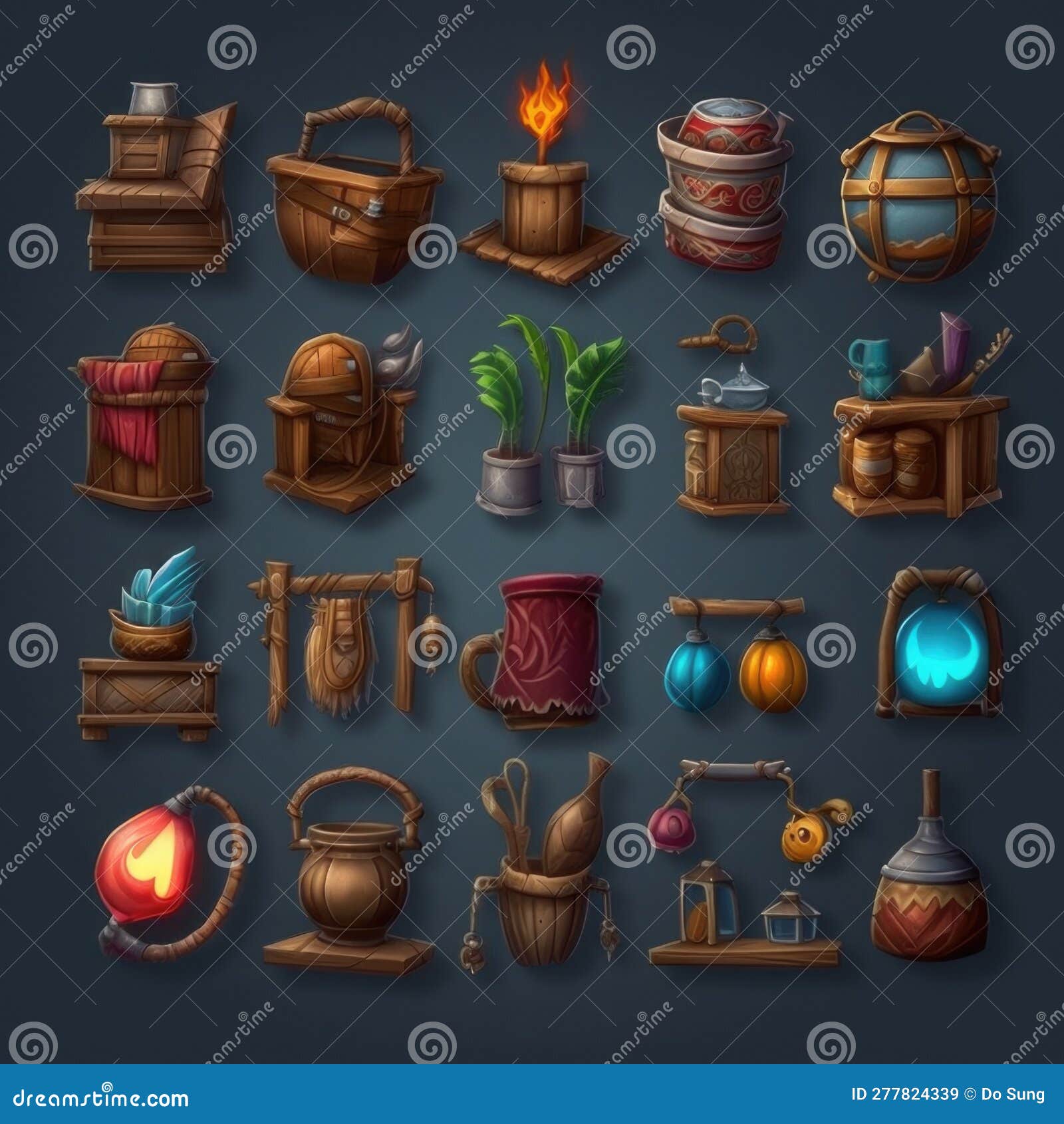 Item game 2d stock illustration. Illustration of game - 277824339