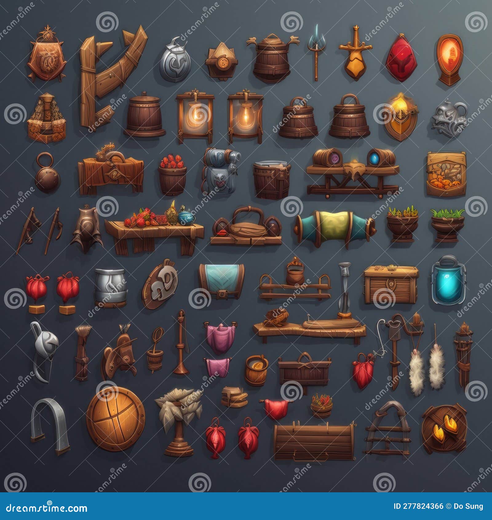 Item game 2d stock illustration. Illustration of imagination - 277824366