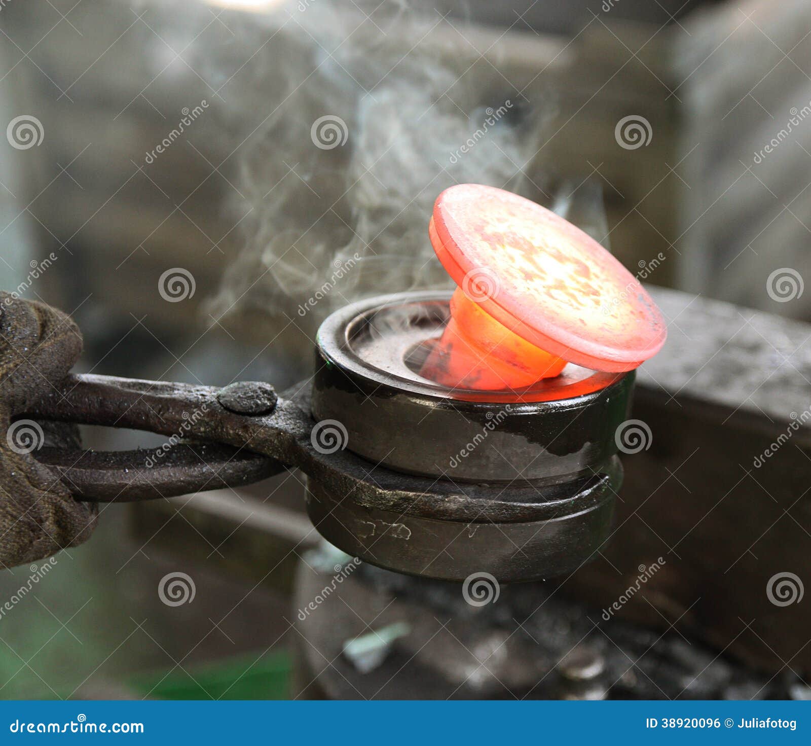 The Item is Manufactured in the Forge. Stock Photo - Image of craft ...