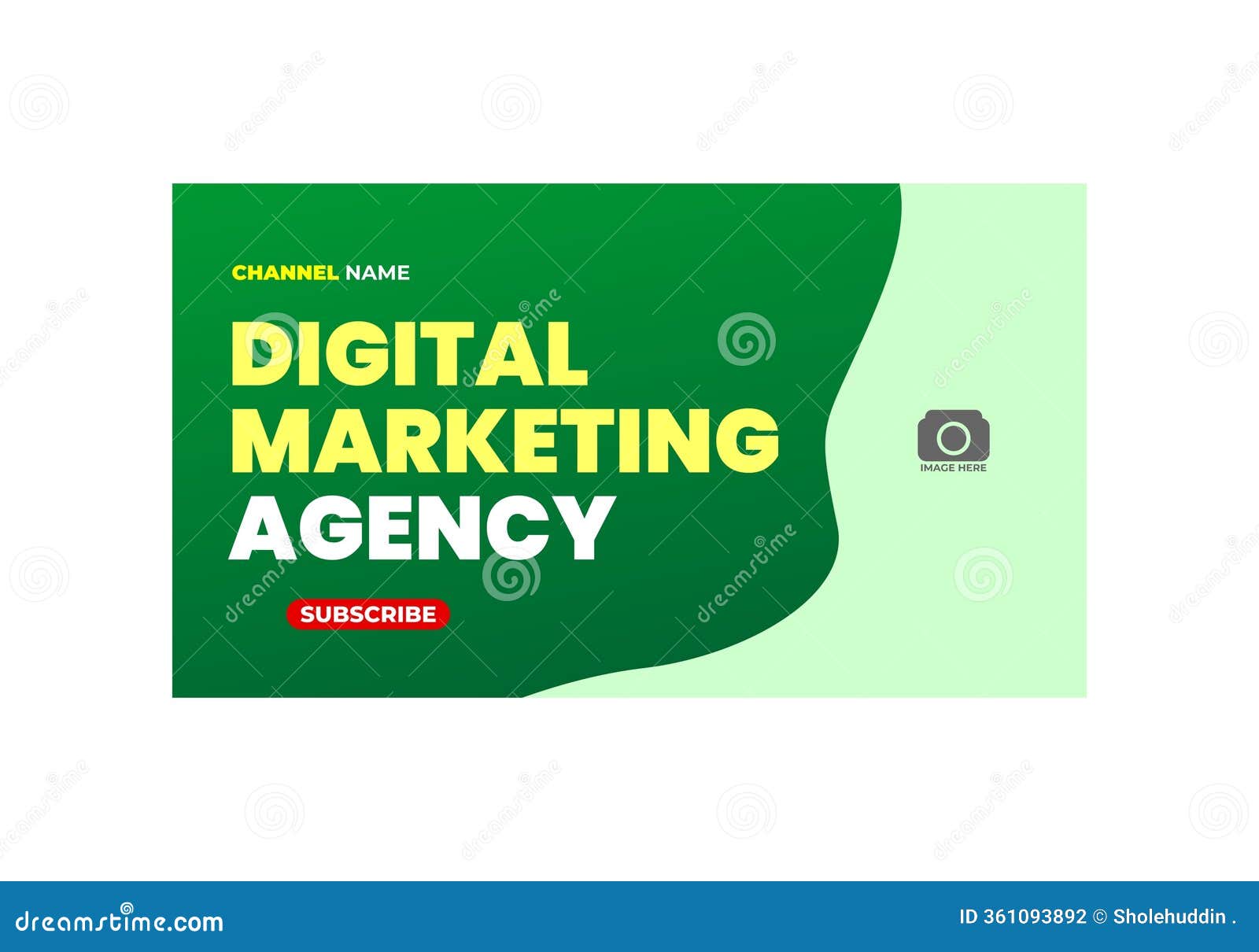 Green Youtube Thumbnail Template Design Vector Stock Illustration ...