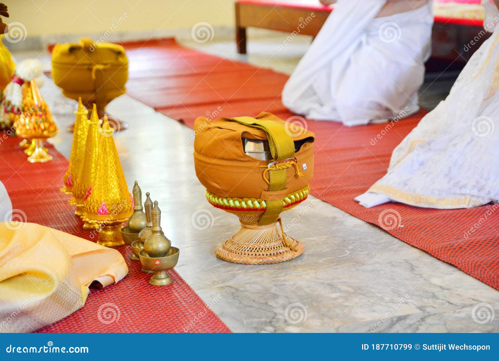 Items for Buddhist Tradition Ordination Ceremony Stock Image - Image of ...