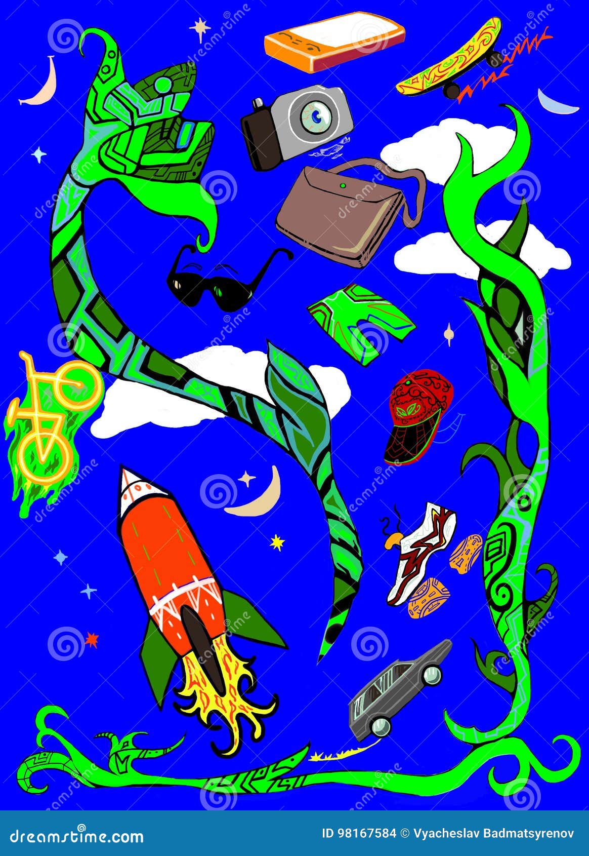 Items of common use stock illustration. Illustration of industry - 98167584