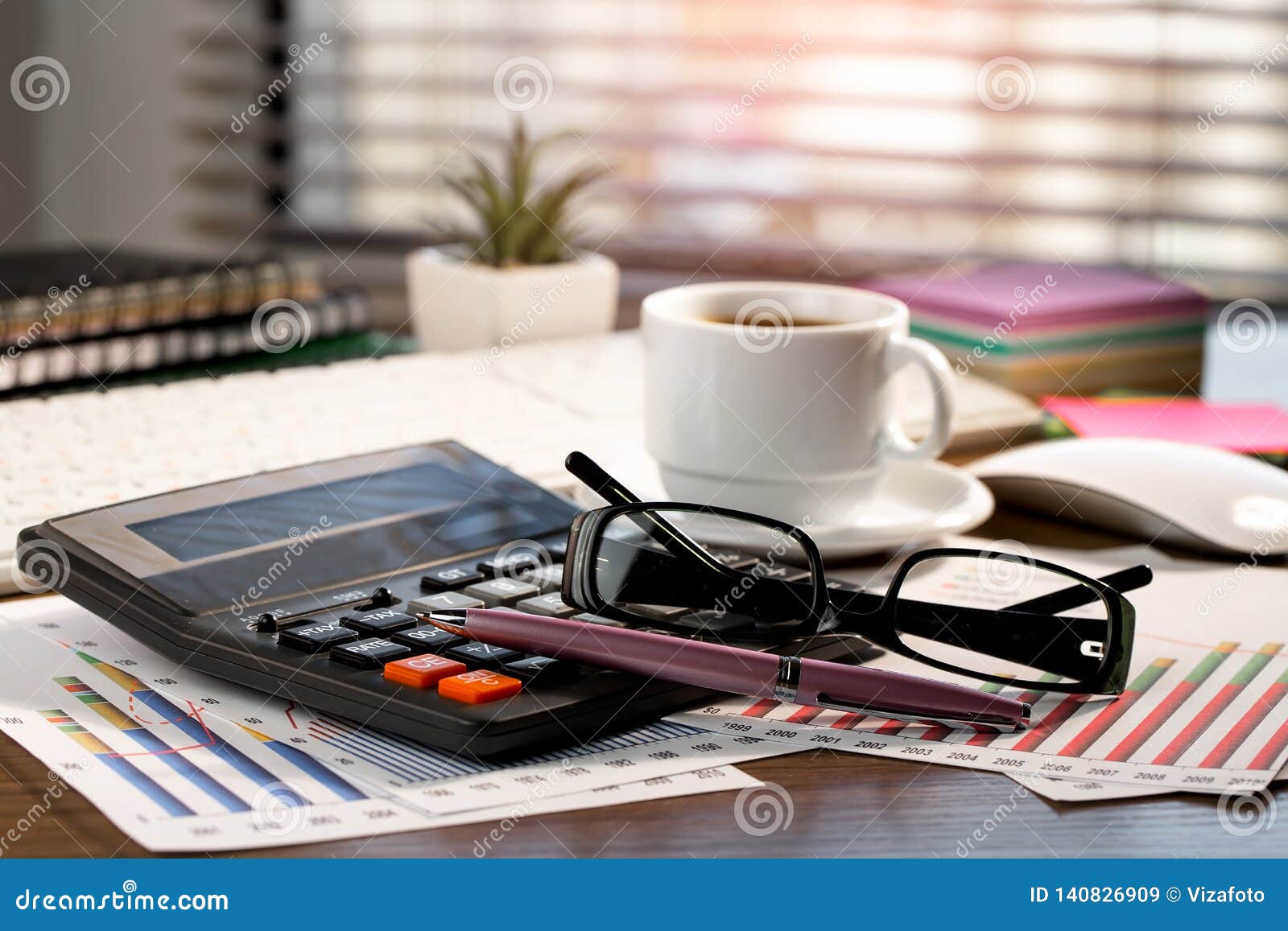 Accounting stock image. Image of laptop, items, workplace - 140826909