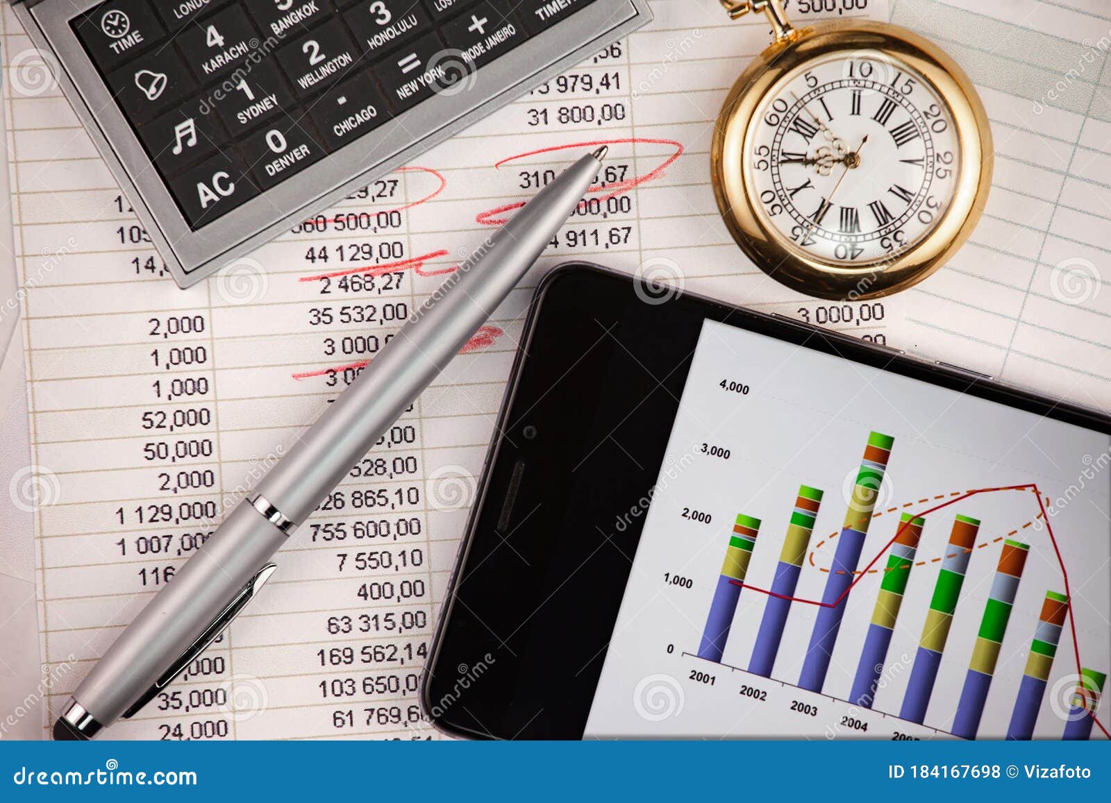 Items for Doing Business in the Office on the Table Stock Photo - Image ...