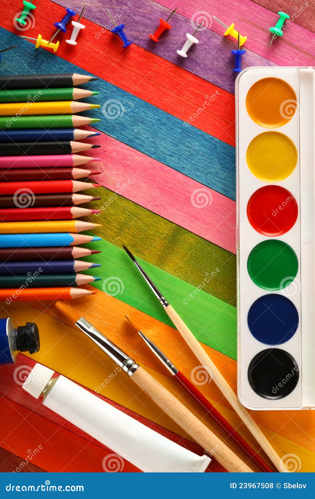 Items for drawing stock photo. Image of school, hobby - 23967508