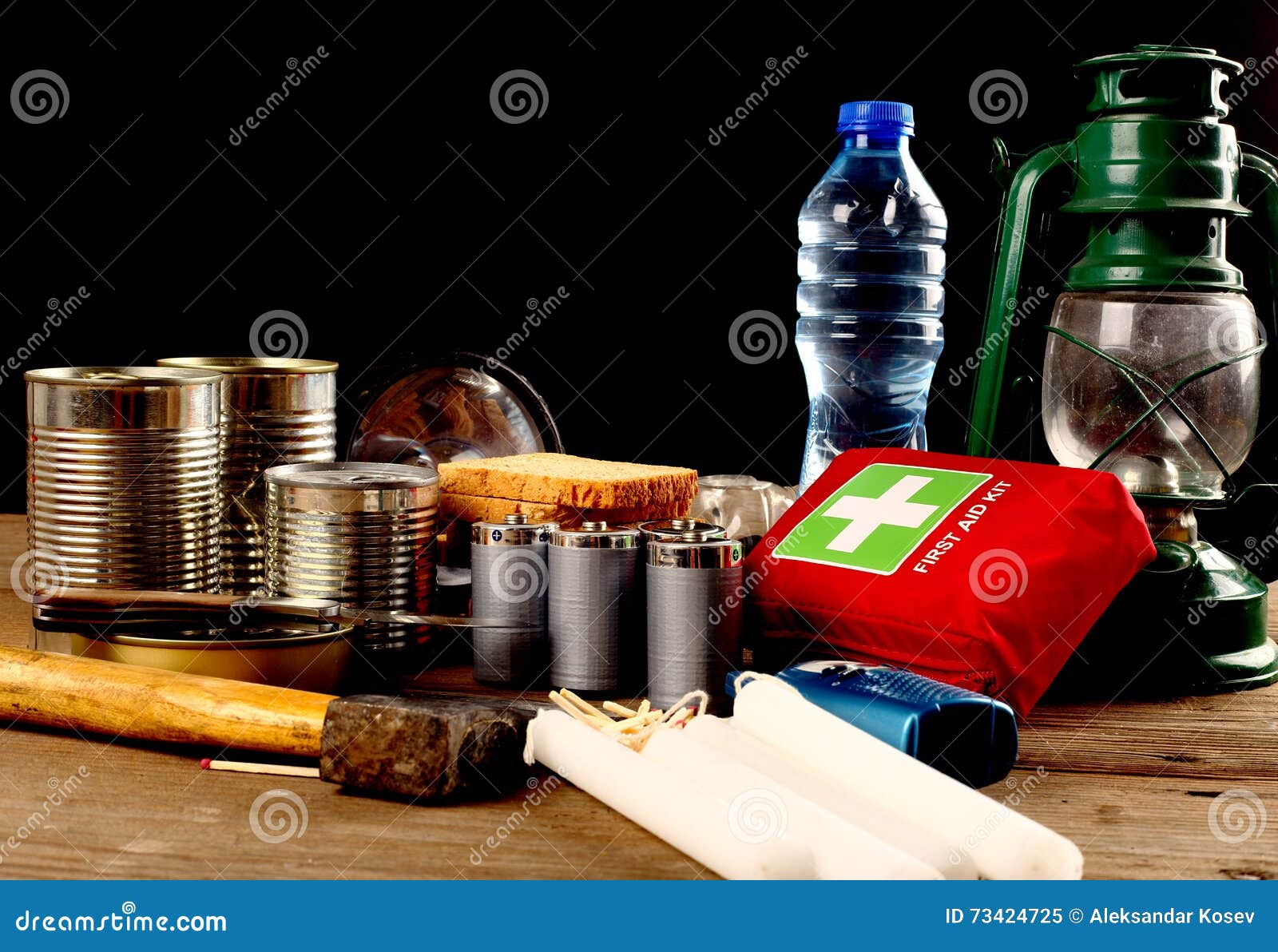 Items for emergency stock image. Image of pocketknife - 73424725