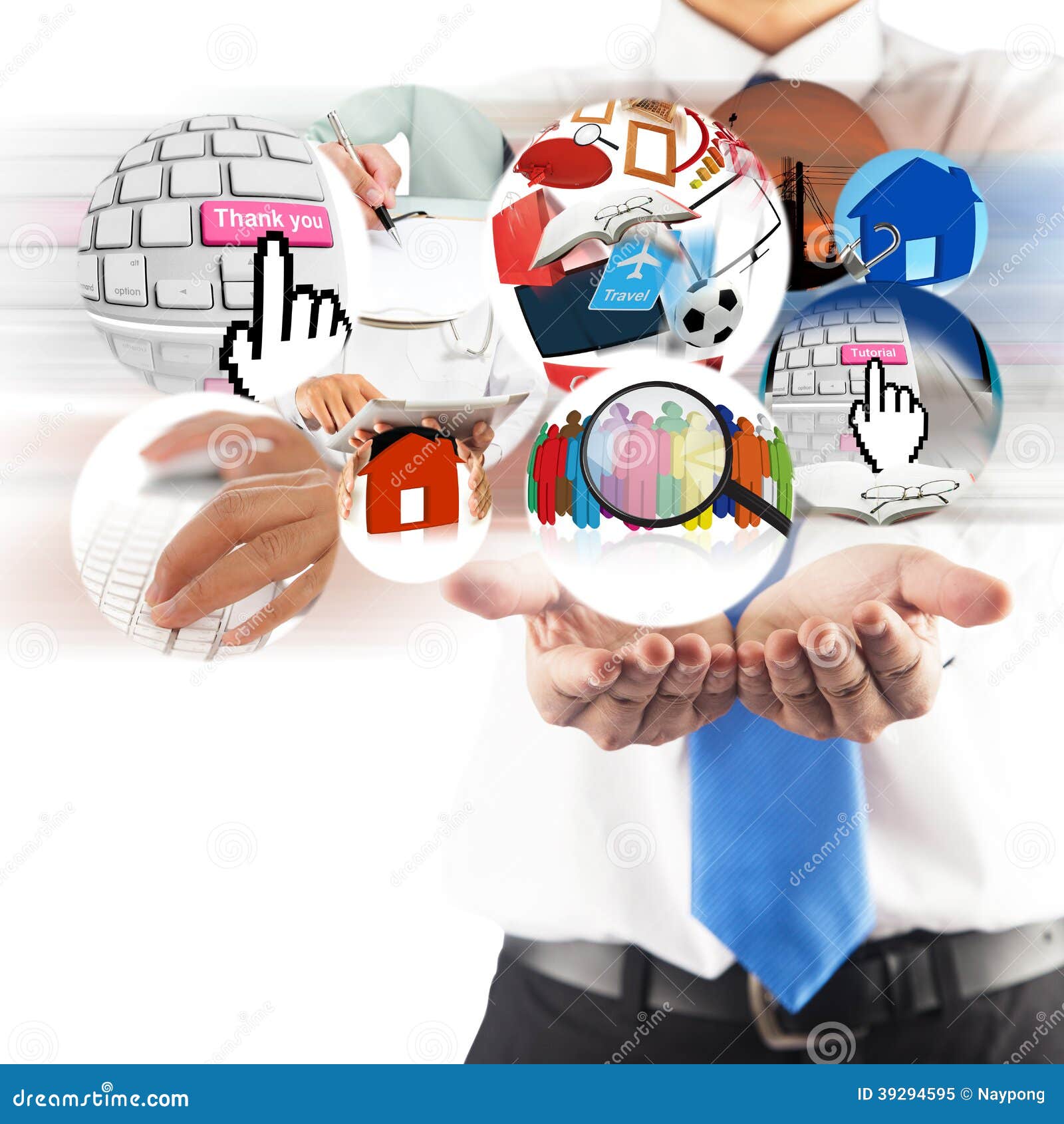 Items on human hand stock image. Image of multimedia - 39294595