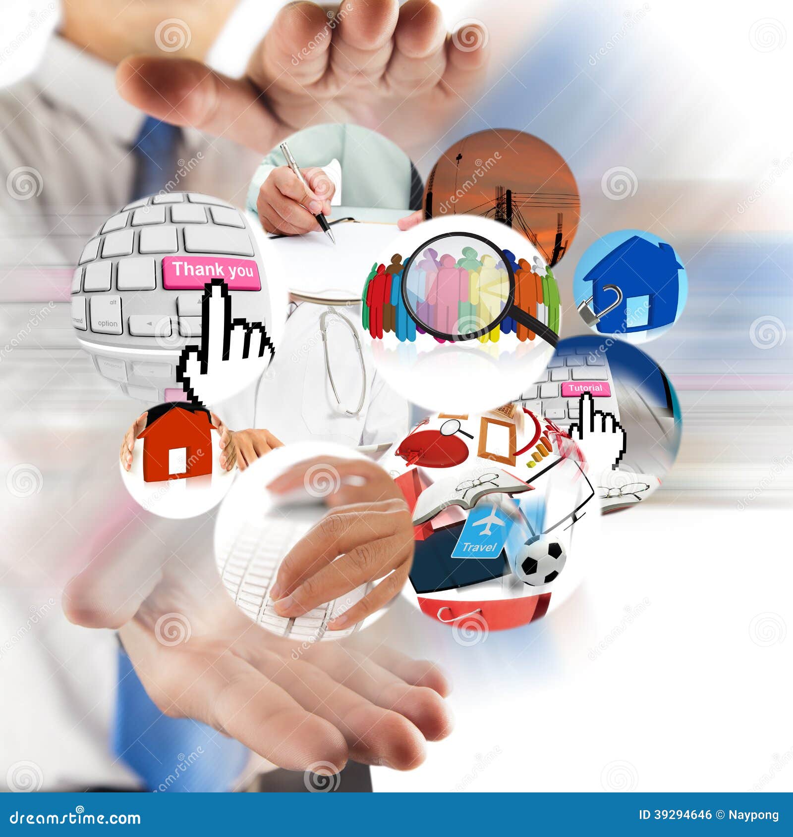 Items on human hand stock photo. Image of contact, hold - 39294646