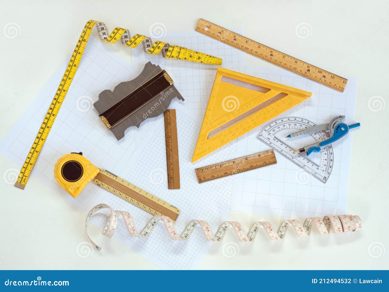 Items of Measure and Design Stock Photo - Image of gray, guide: 212494532