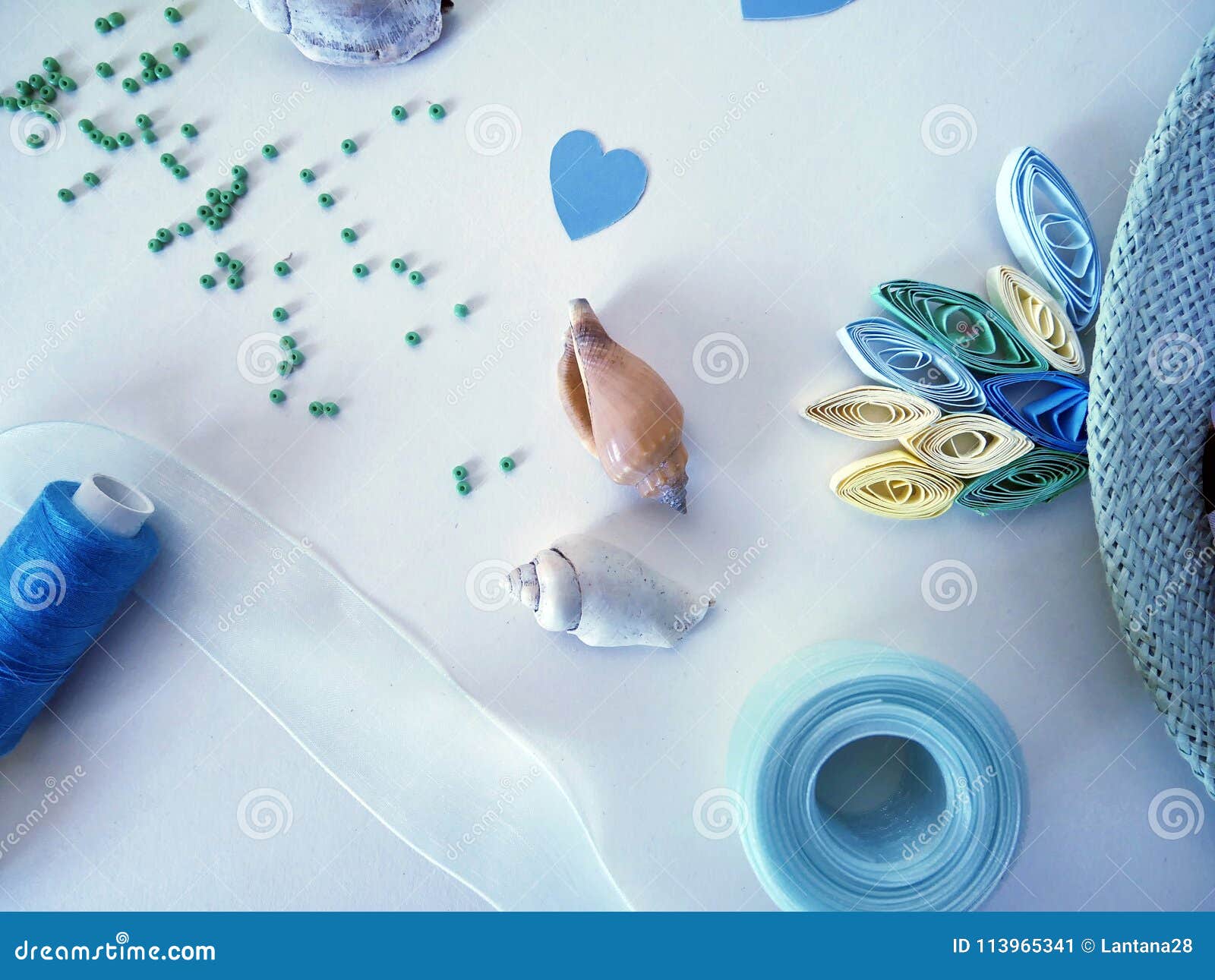 Objects in Pastel Color for Creativity and Needlework Stock Image ...