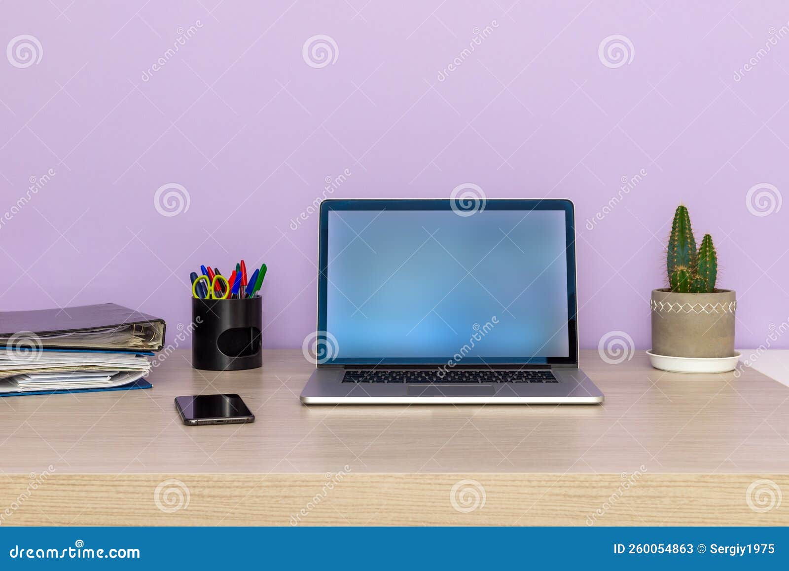 Items on the Office Table. Workplace Concept Stock Image - Image of ...