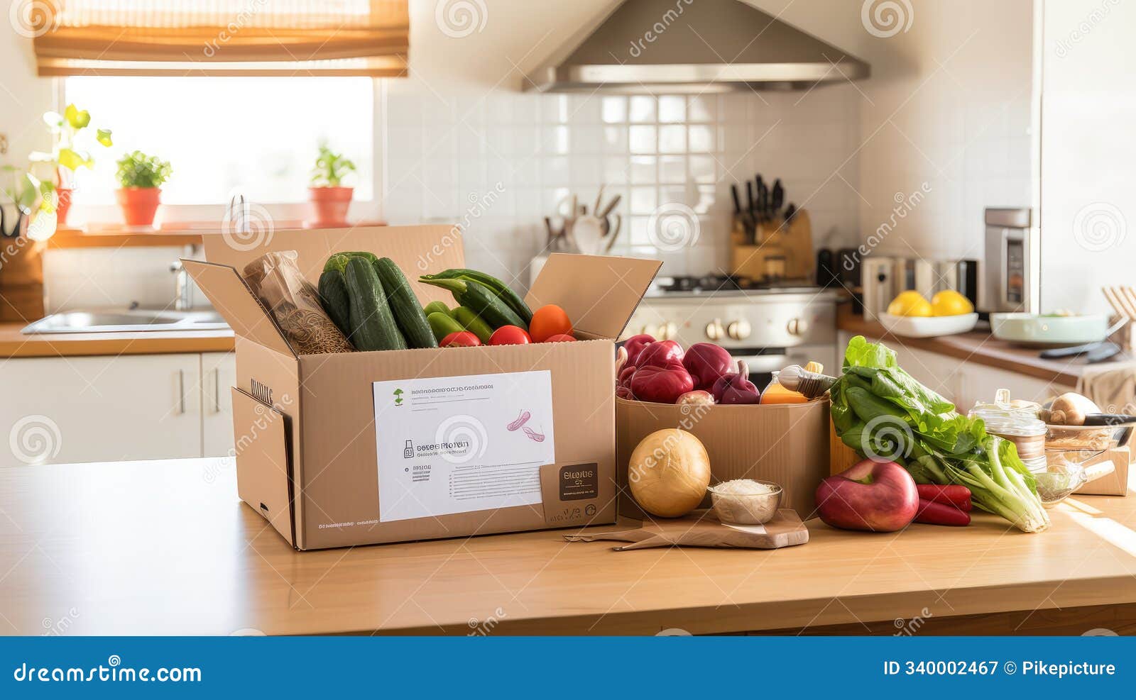 Items open delivery box stock illustration. Illustration of counter ...