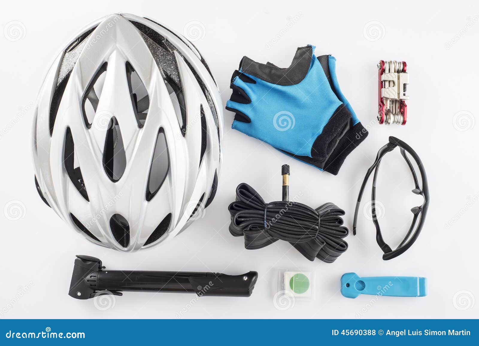 Items Replacements and Tools for a Safe Cycling Stock Photo - Image of ...