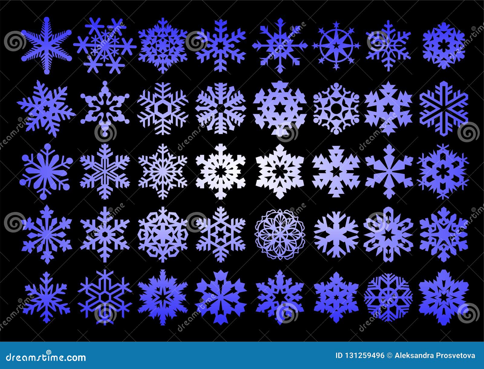 Collection of Snowflakes in Vector Stock Vector - Illustration of ...