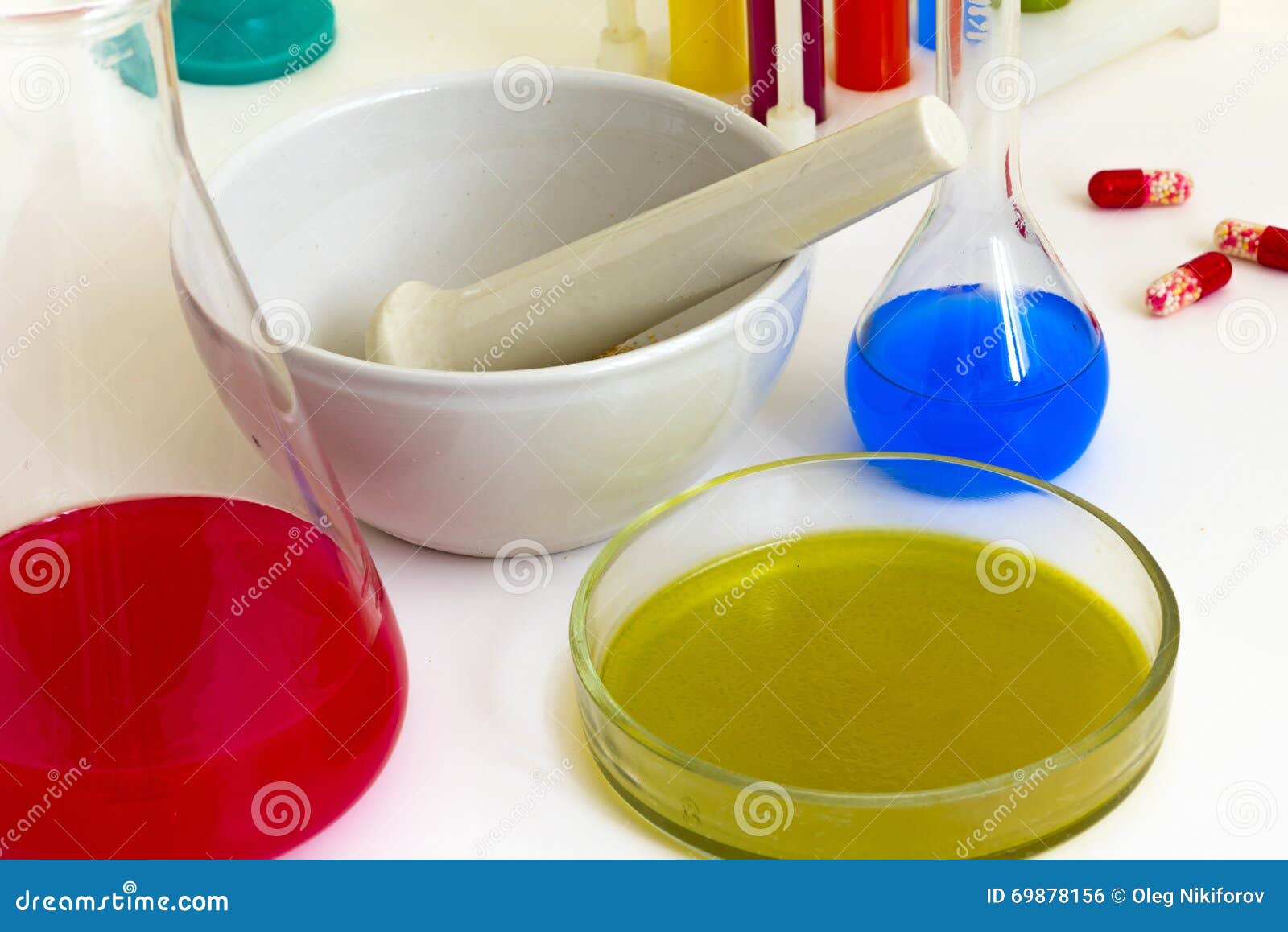 Items on a Table in a Laboratory Stock Photo - Image of glass, close ...