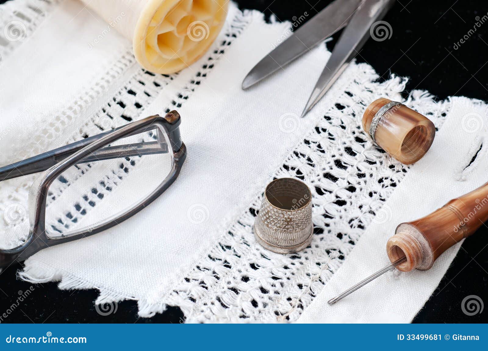 Items used by a tailor stock image. Image of tools, metal - 33499681