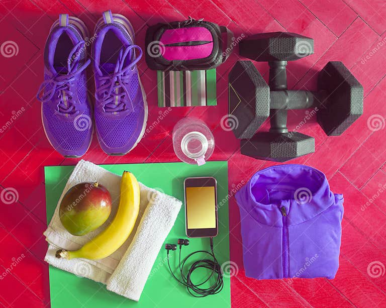 Items for Workout or Exercise Stock Photo - Image of accessories ...