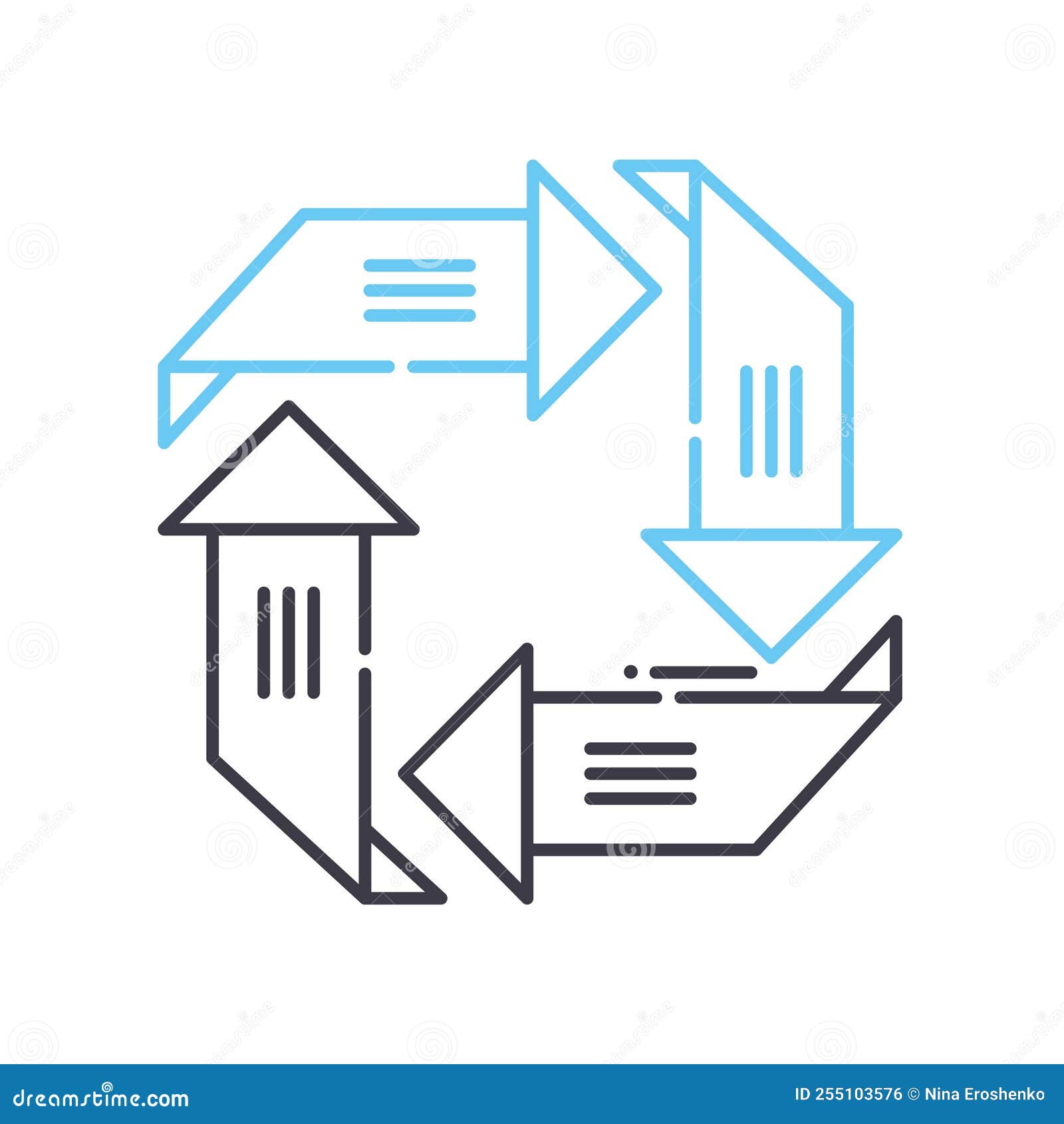 Iteration Cycles Line Icon, Outline Symbol, Vector Illustration ... Iteration Cycles Line Icon, Outline Symbol, Vector Illustration ...