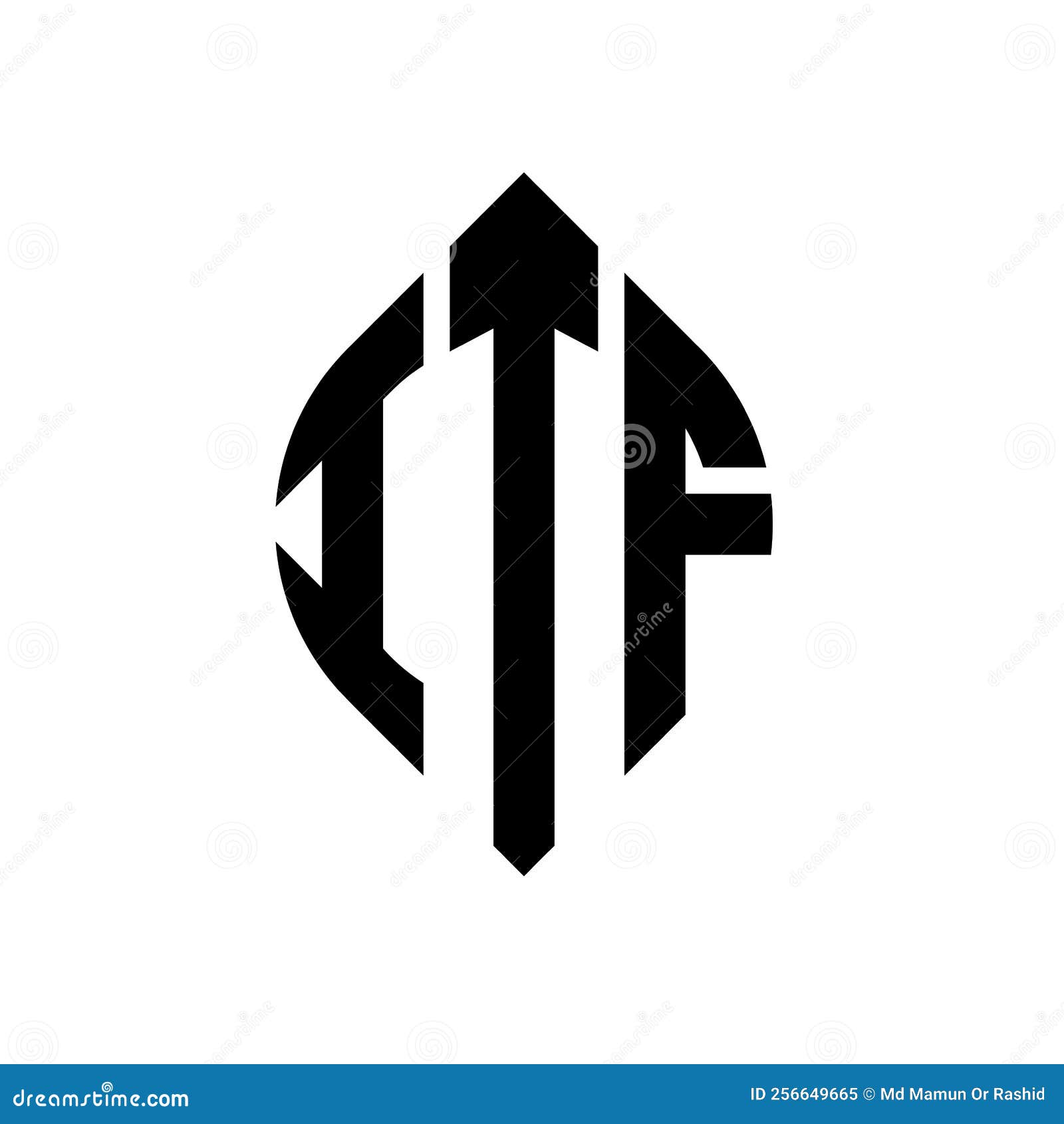 ITF Circle Letter Logo Design with Circle and Ellipse Shape. ITF ...