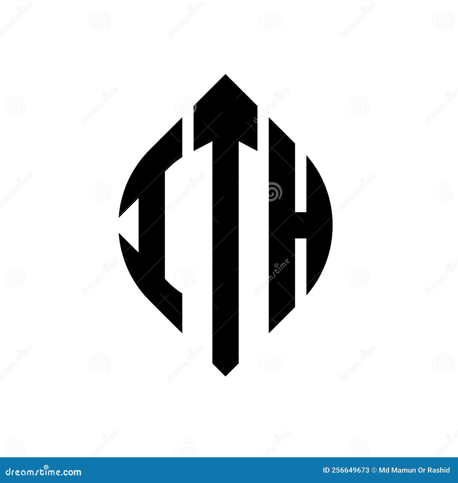 ITH Circle Letter Logo Design with Circle and Ellipse Shape. ITH ...