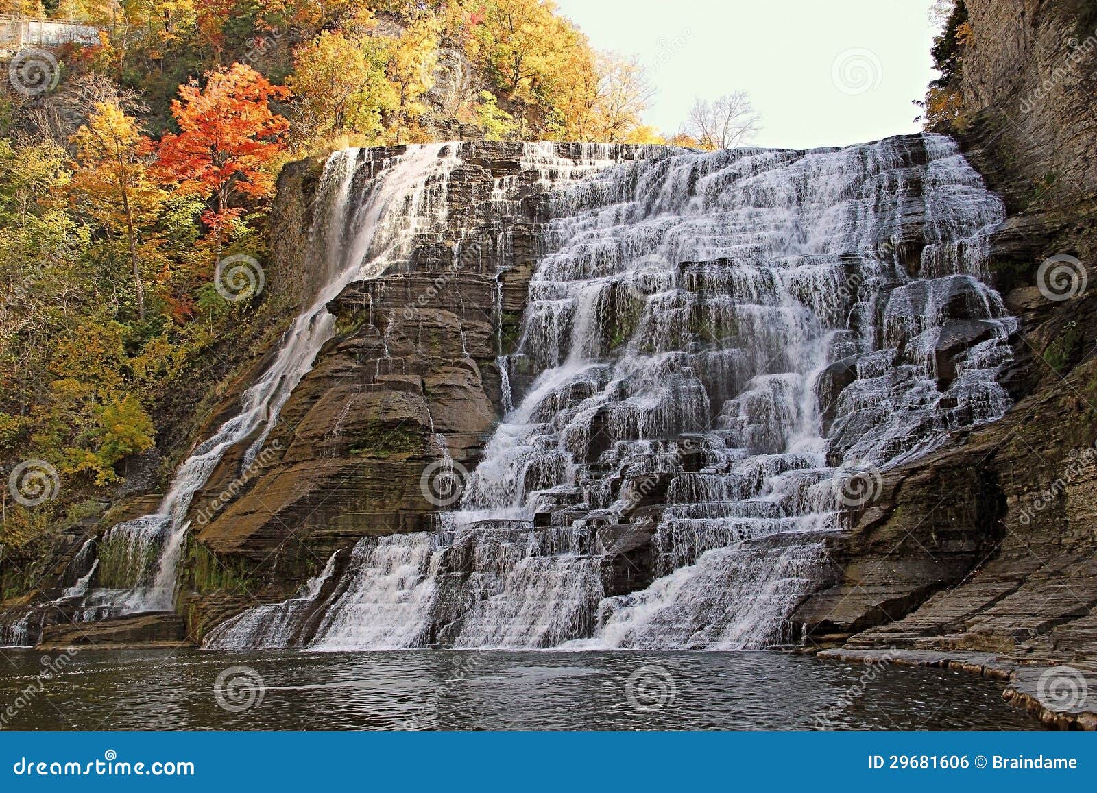 Ithaca Falls in Autumn stock photo. Image of falling - 29681606