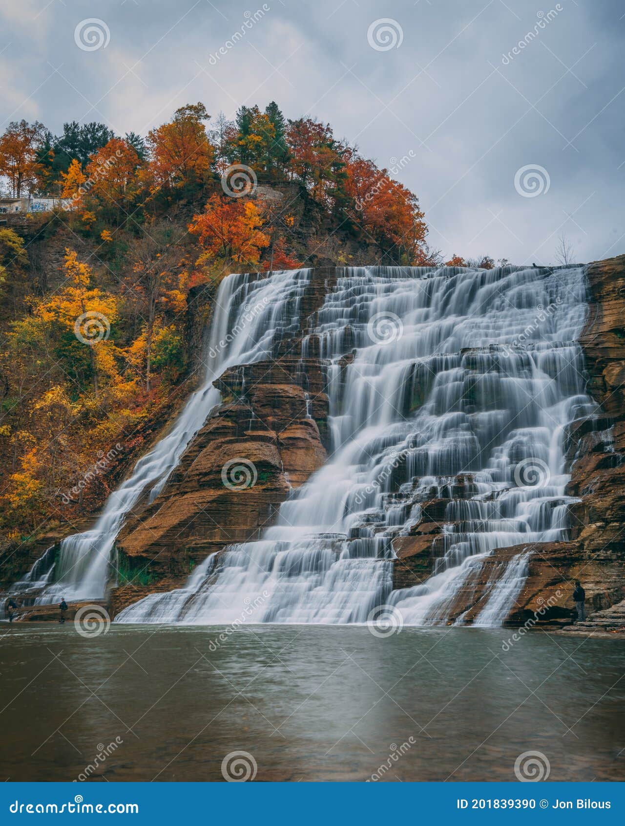 Ithaca Falls with Autumn Color, in Ithaca, New York Stock Photo - Image ...