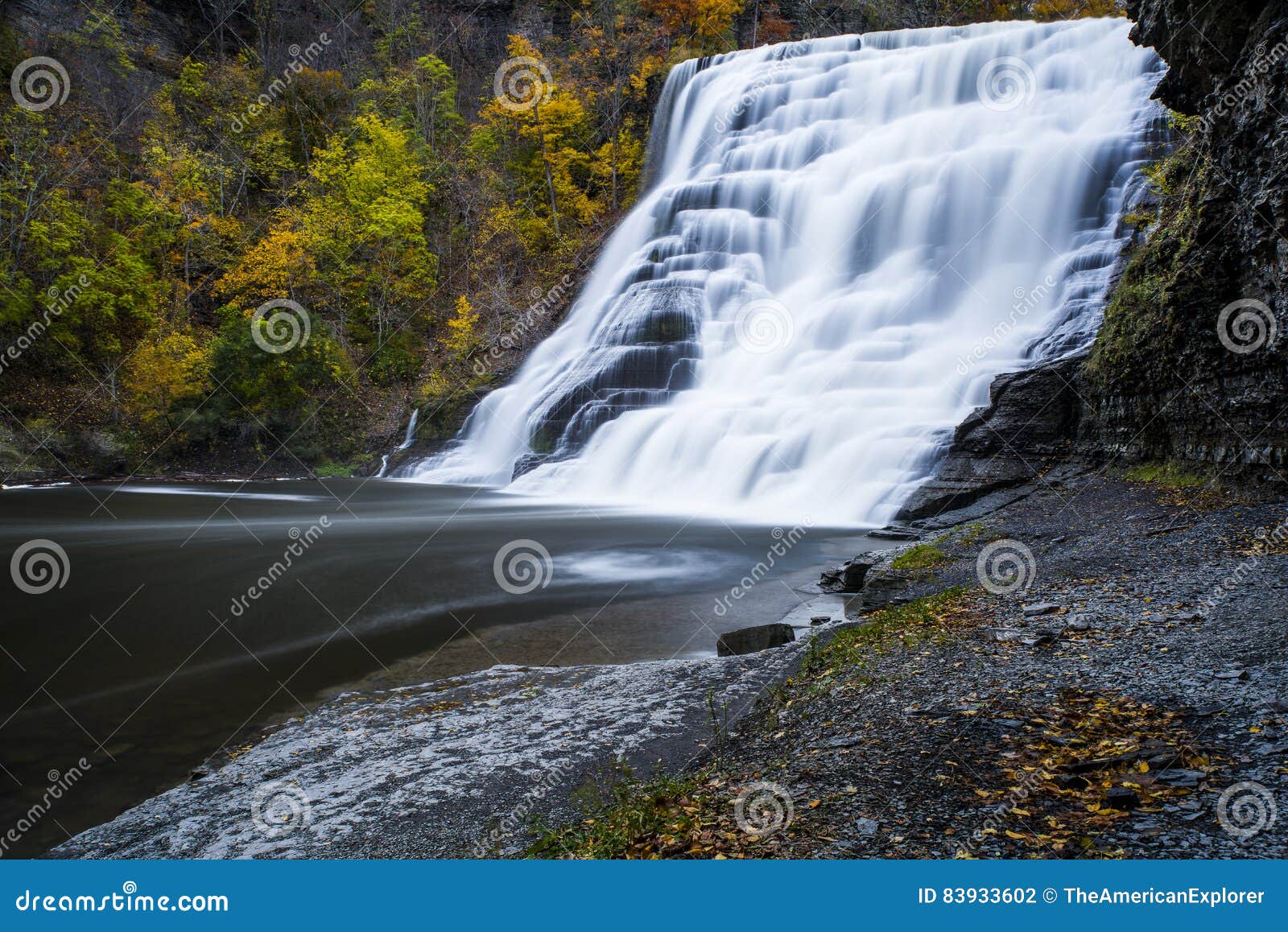 Ithaca Falls - Ithaca, New York Stock Photo - Image of exposure, brown ...
