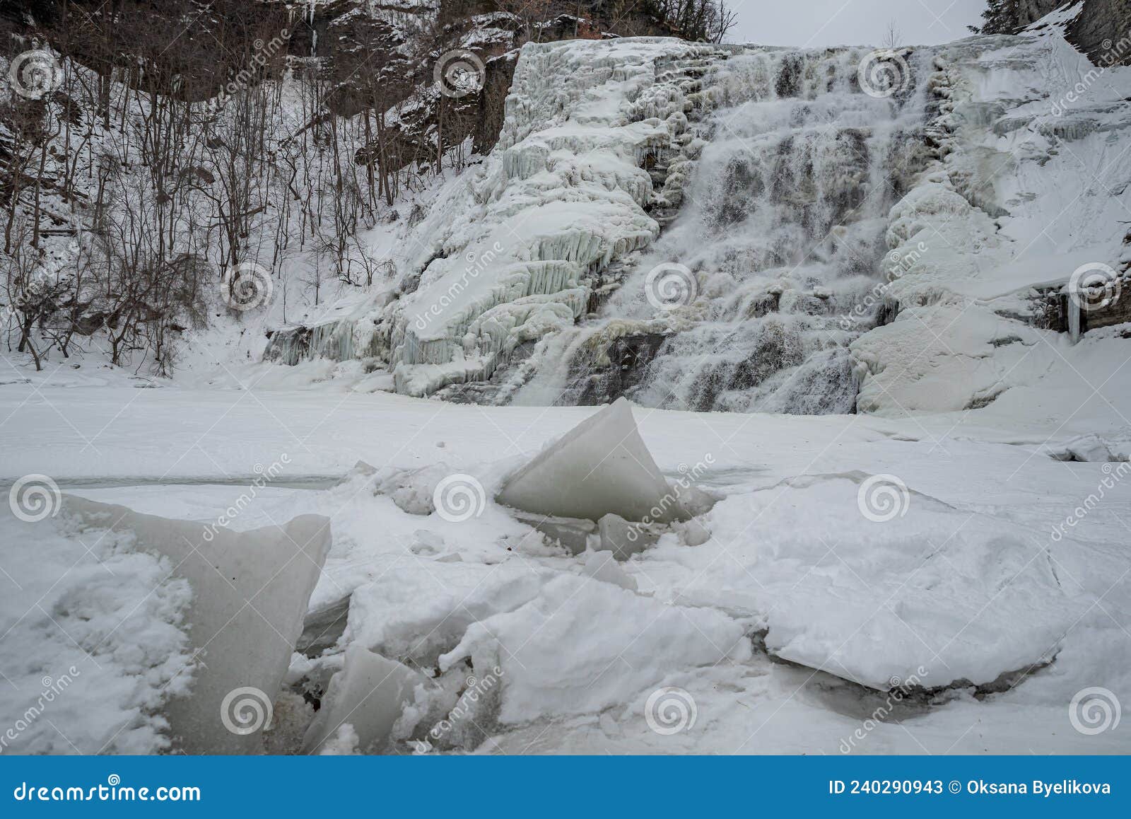 Ithaca Falls View during Winter. New York Stock Image - Image of ...